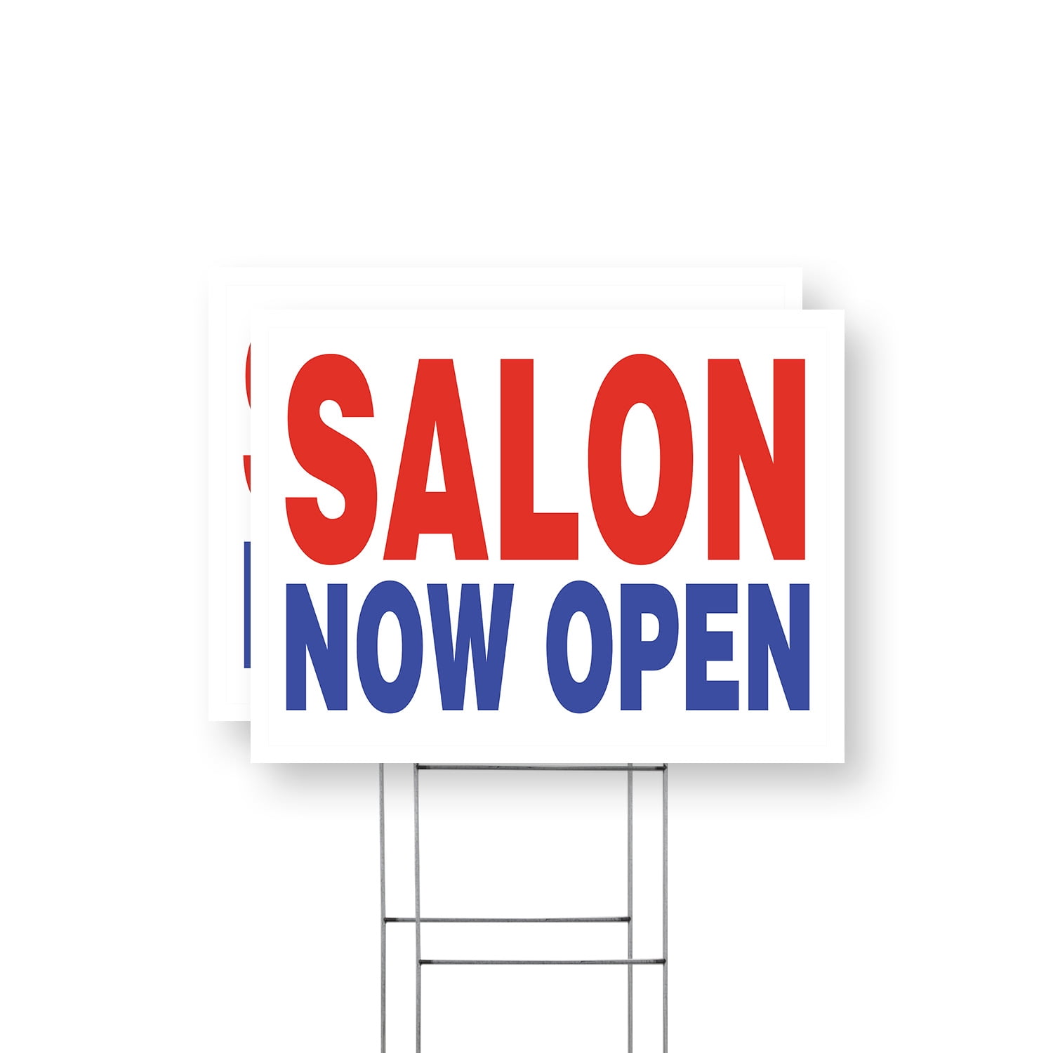 Salon Now Open Yard Sign 2 Pack of 18 Inch x 24 Inch Single Sided ...