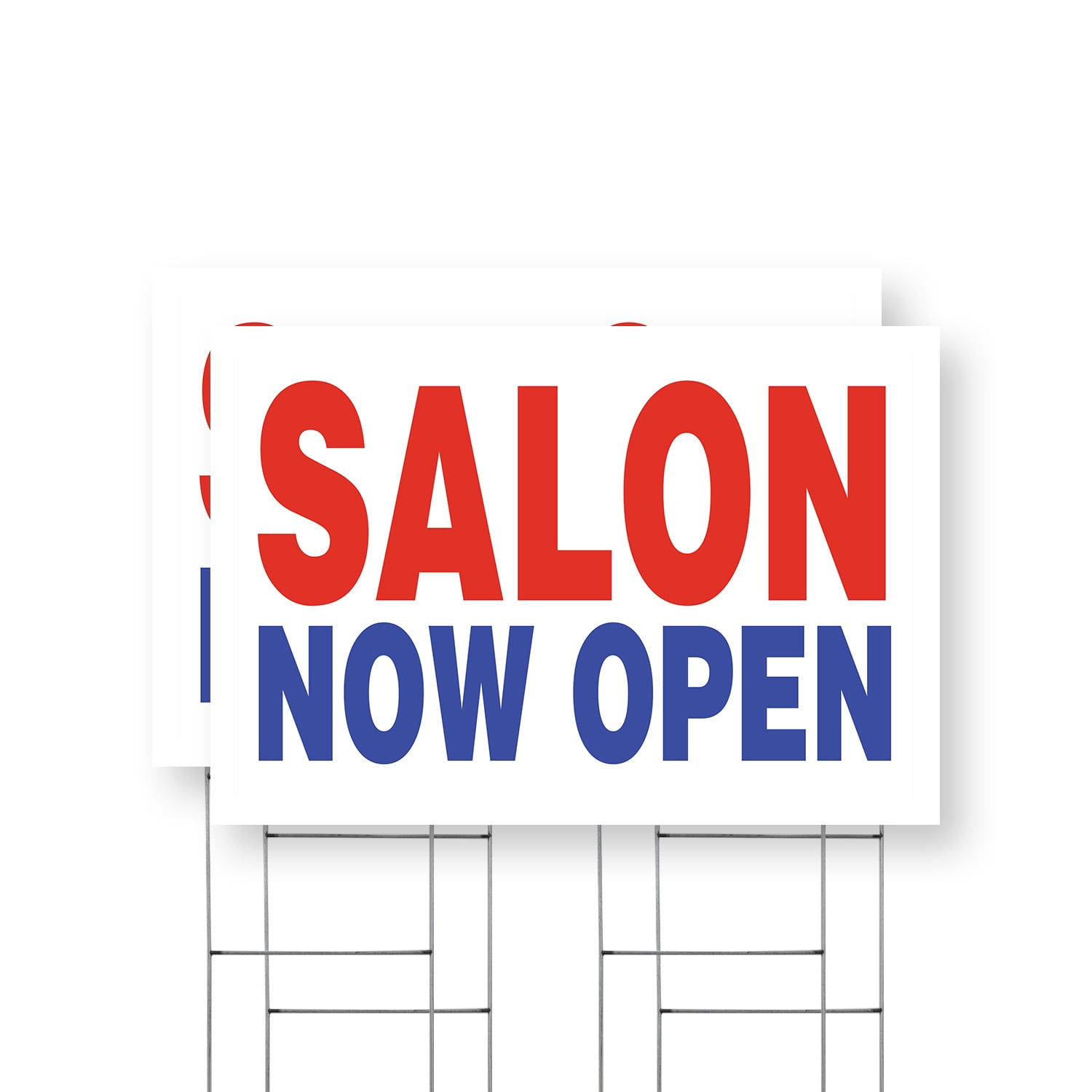 Salon Now Open Yard Sign 2 Pack of 24 Inch x 36 Inch Double Sided ...