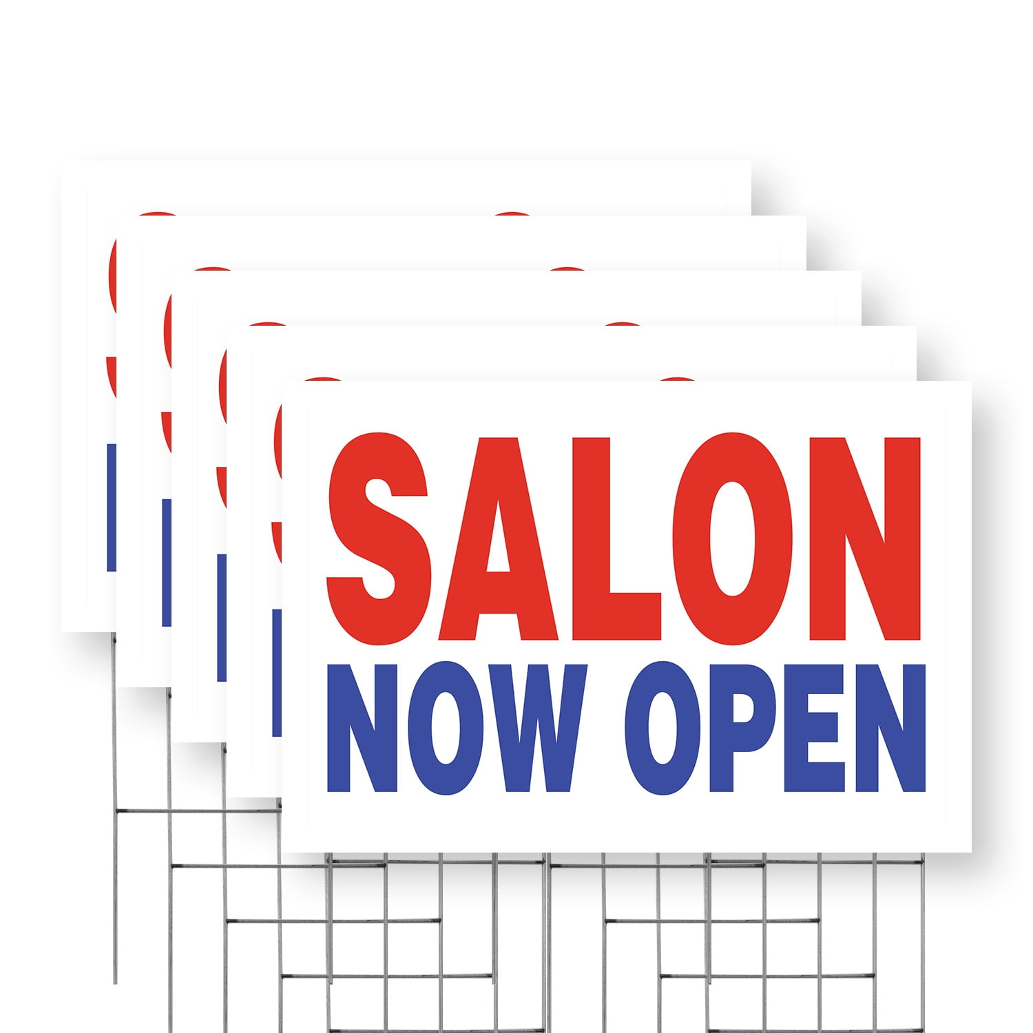 Salon Now Open Yard Sign 5 Pack of 24 Inch x 36 Inch Double Sided ...