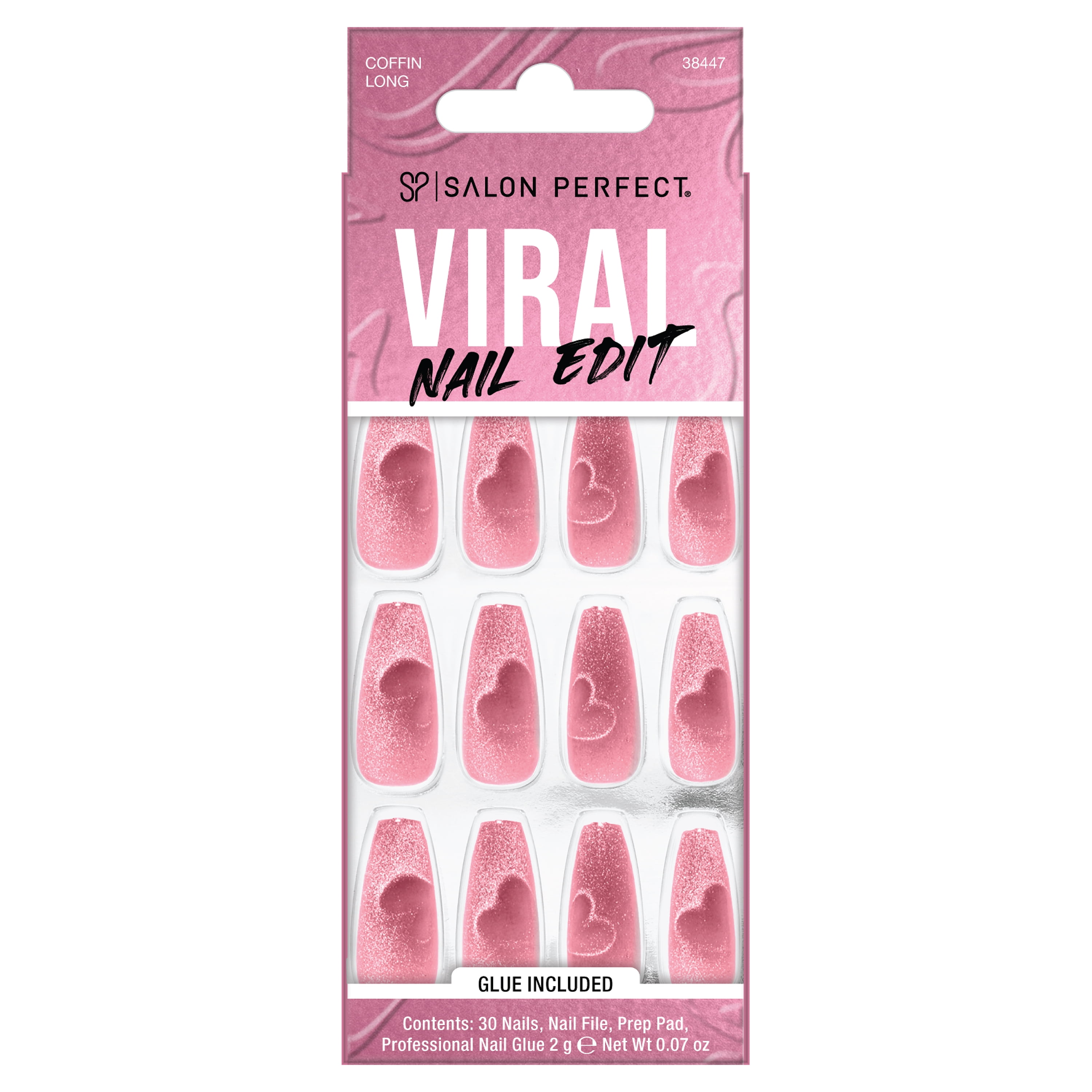 Salon Perfect Artificial Press on Nails, 310 Viral Naid Edit Magnetic Heart - Walmart.com
