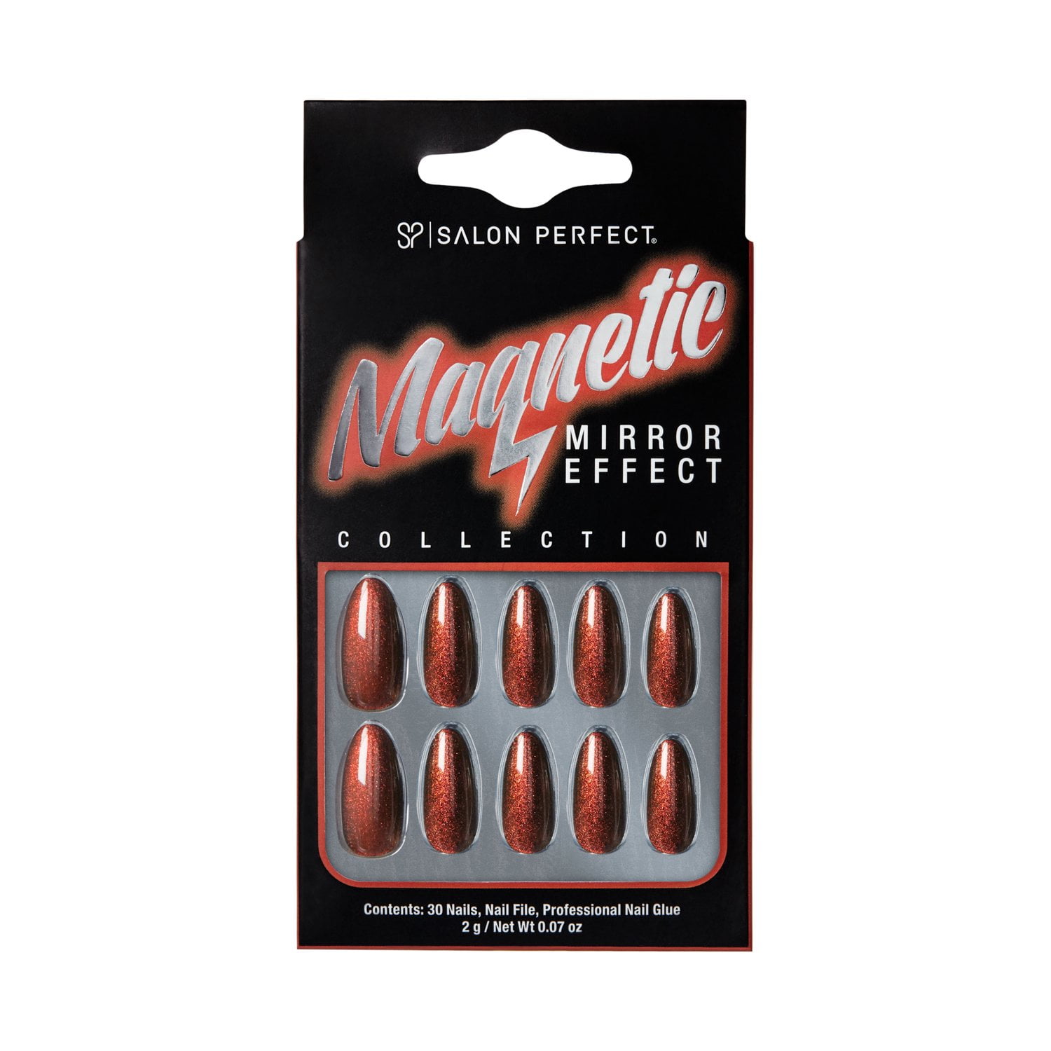 Salon Perfect Magnetic Mirror Effect Press On Nails, Gold Fake Nail Kit , 30 Pieces - Walmart.com
