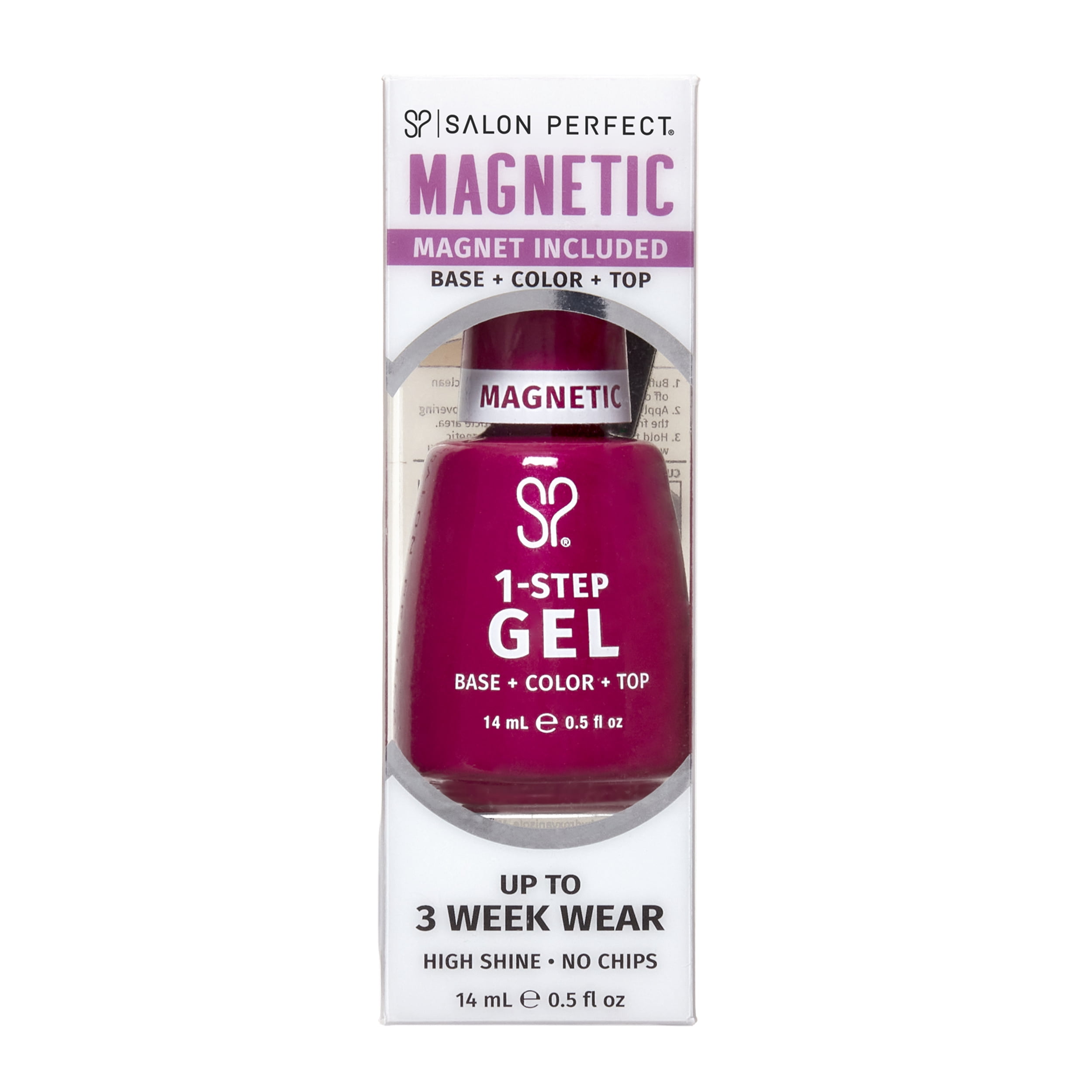 Salon Perfect Magnetic One Step Gel + Magnet Tool, Purple Nail Polish ...