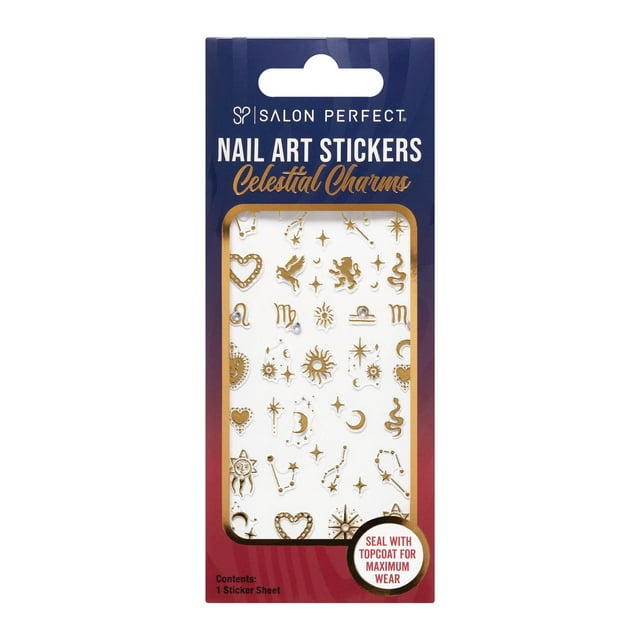 Salon Perfect Nail Art Sticker Kit, Celestial Charms, 1 Sheet - Walmart.com