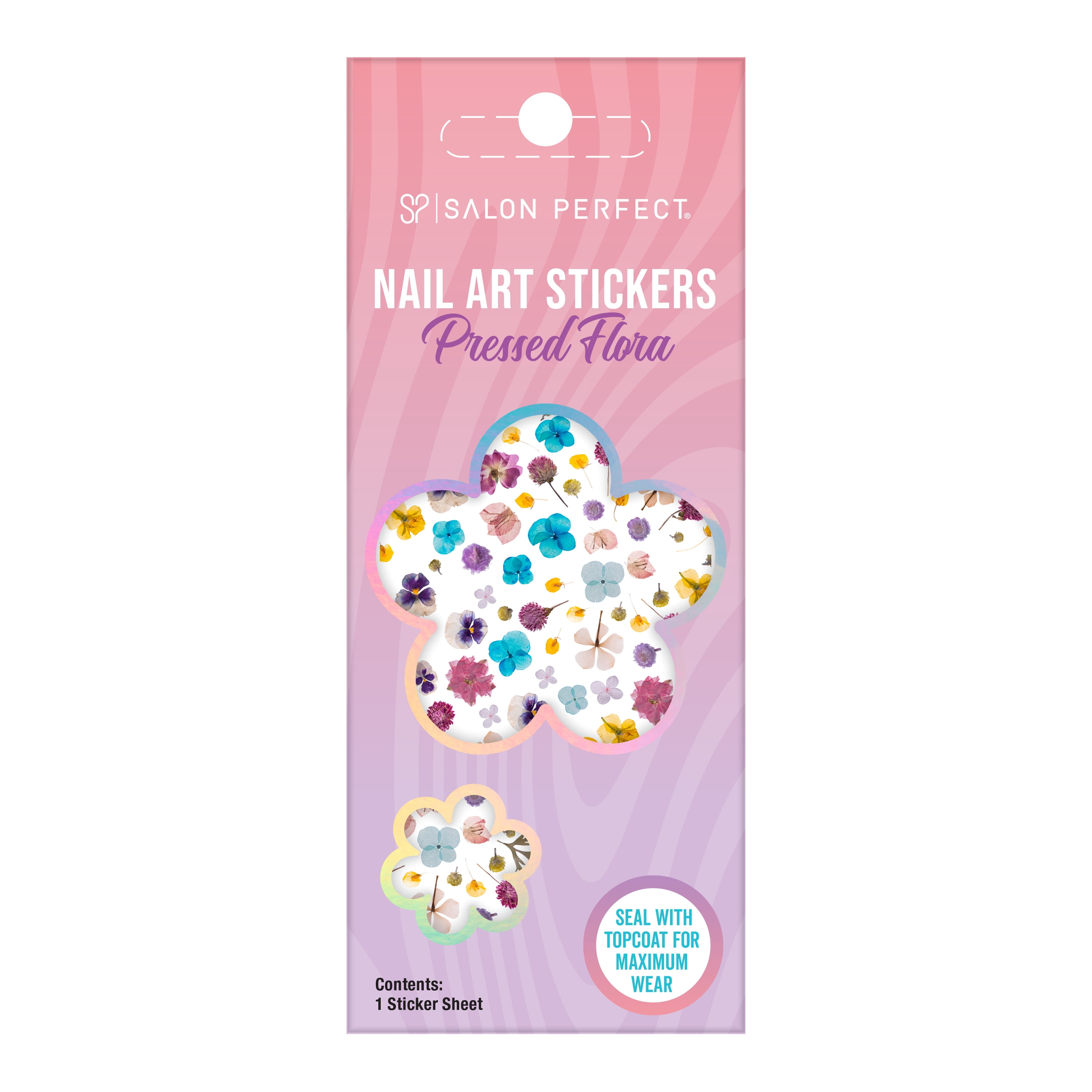 Salon Perfect Nail Art Stickers, Pressed Flora, 1 Sticker Sheet ...