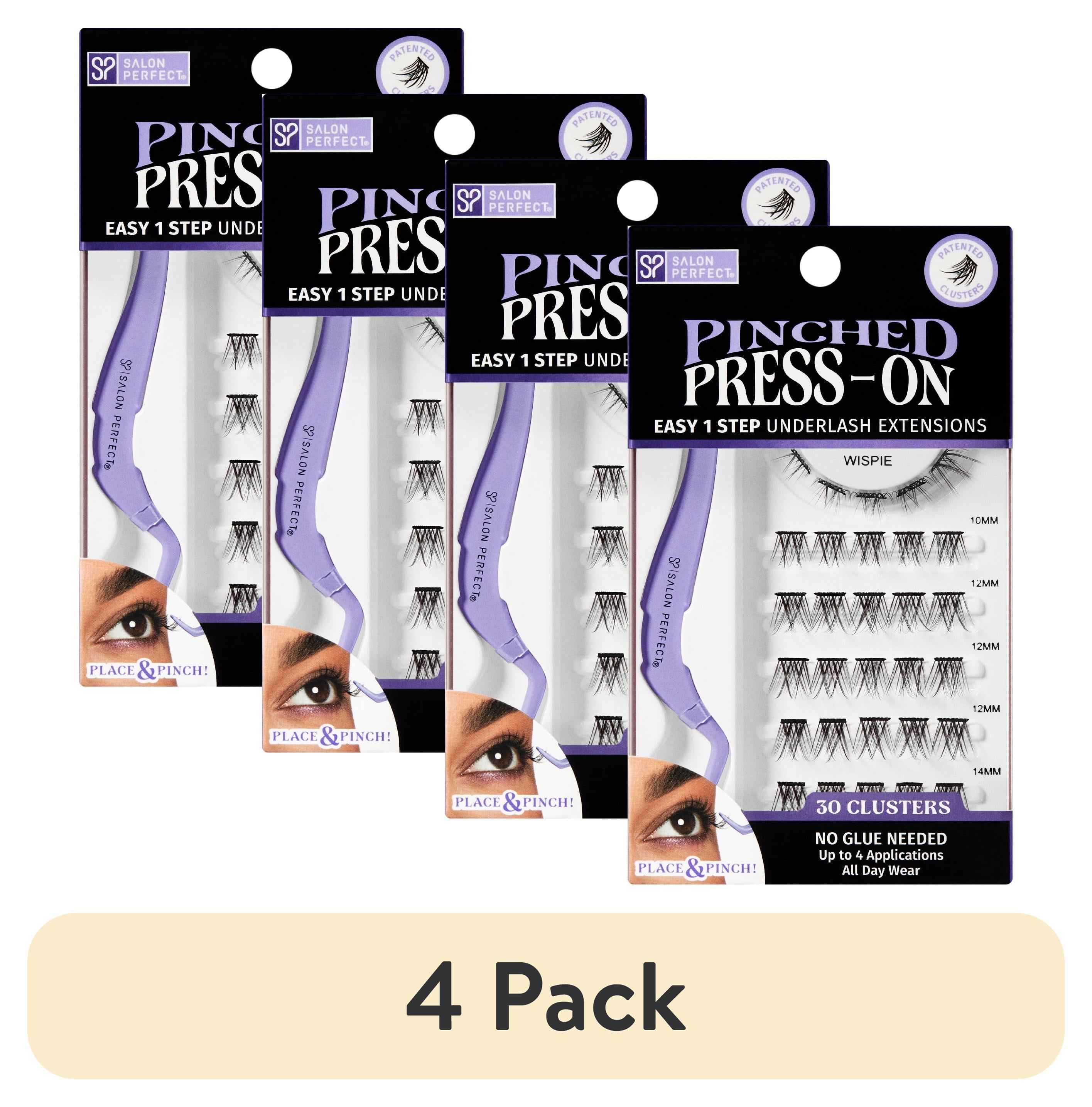 (4 pack) Salon Perfect Pinched Press On Pre-Glued Underlash Fake Lashes ...