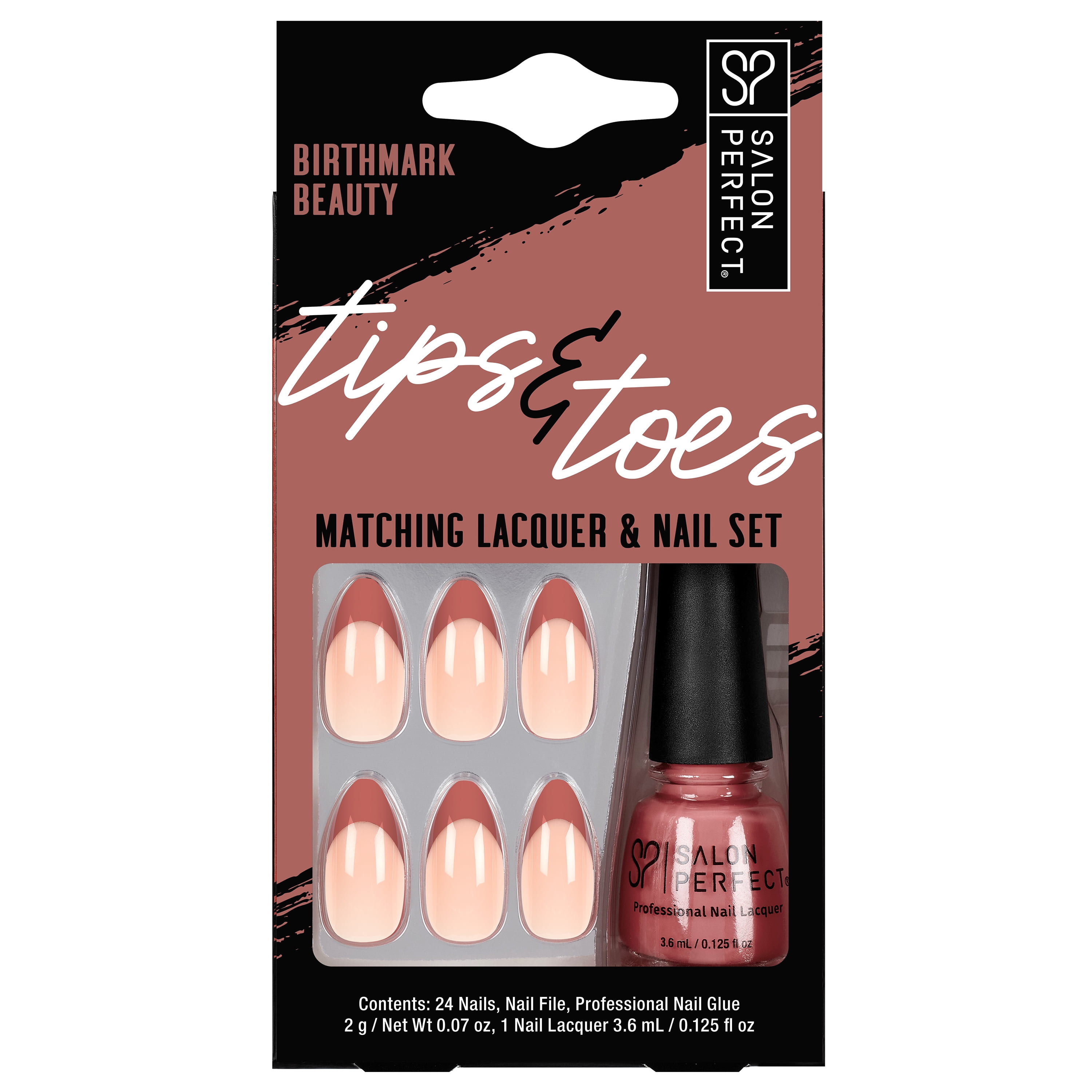 Salon Perfect Tips & Toes Matching Lacquer & Nail Set Birthmark Beauty ...