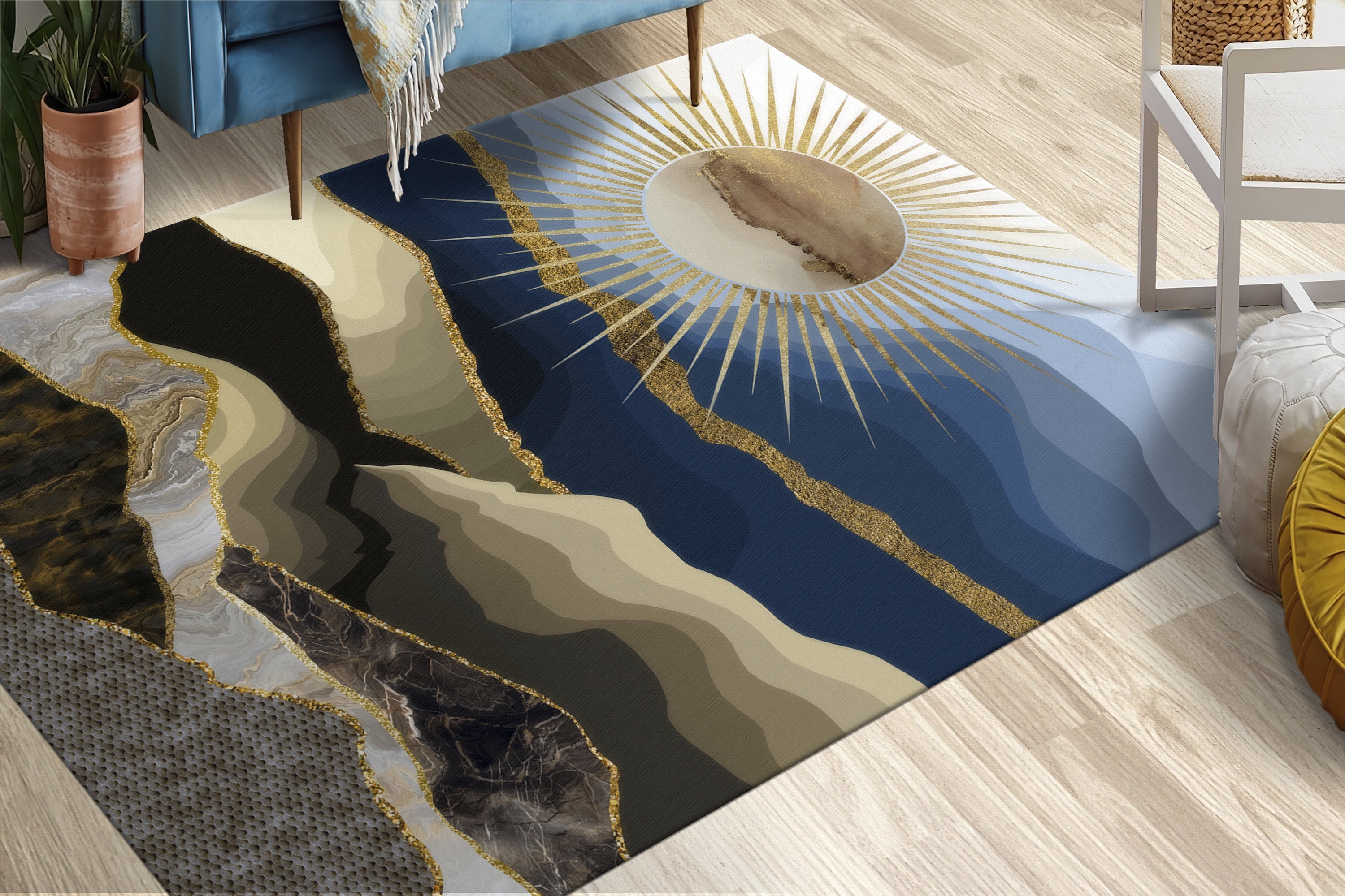 Salon Rugs, Landscape Rugs, Boho Landscape Rug, Soft Rug, Home Decor ...