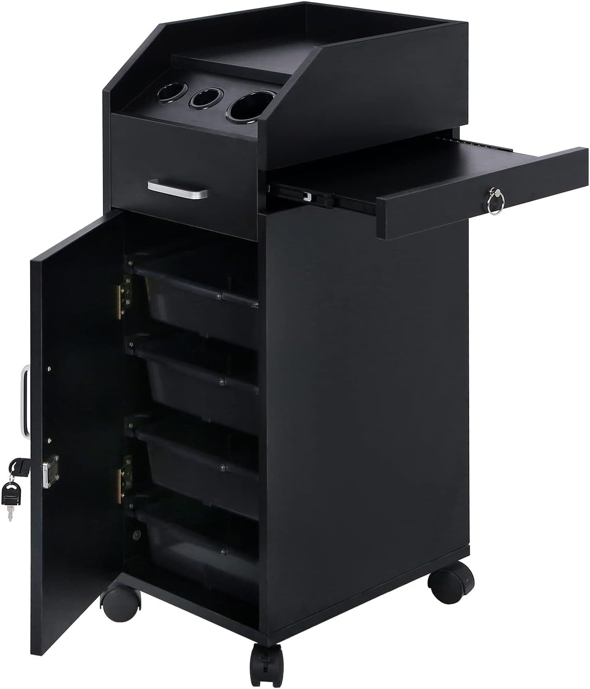 Salon SPA Beauty Trolley Cart Storage Organizer with 4 Drawers, Rolling ...