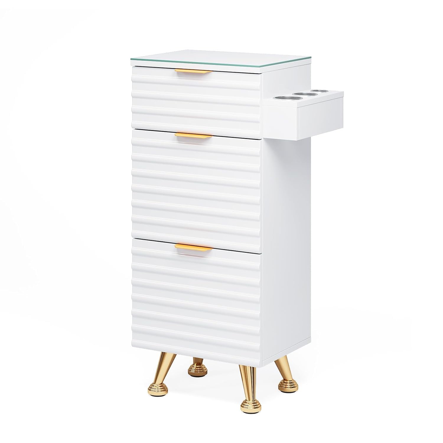 Salon Stations for Hair Stylist, Barber Station with Glass Top ...