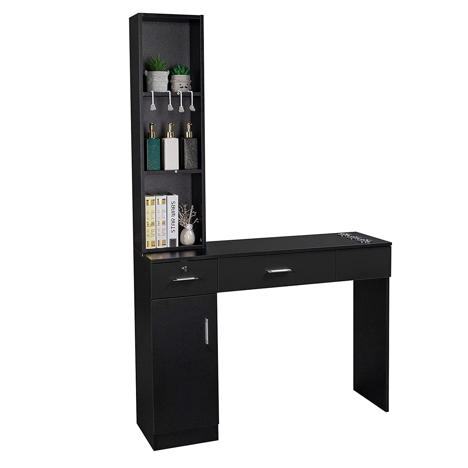 Salon Stations for Hair Stylist, Locking Barber Station Organizer, Wall ...