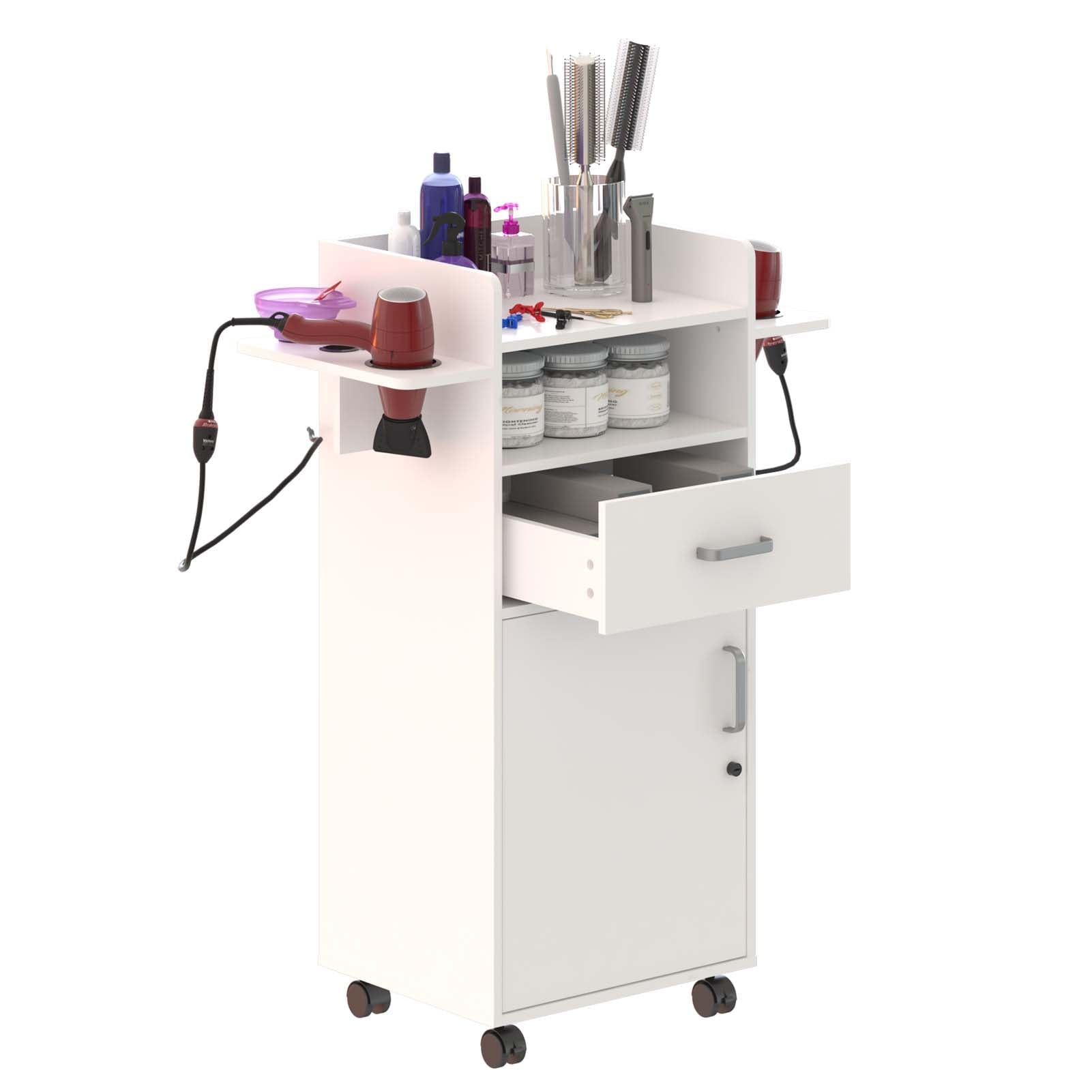 Salon Storage Cabinet, Salon Trolley Cart with Wheels, with 6 Tool ...