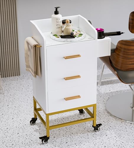 Salon Storage Trolley Cart with with Lockable Wheels, Beauty Rolling ...