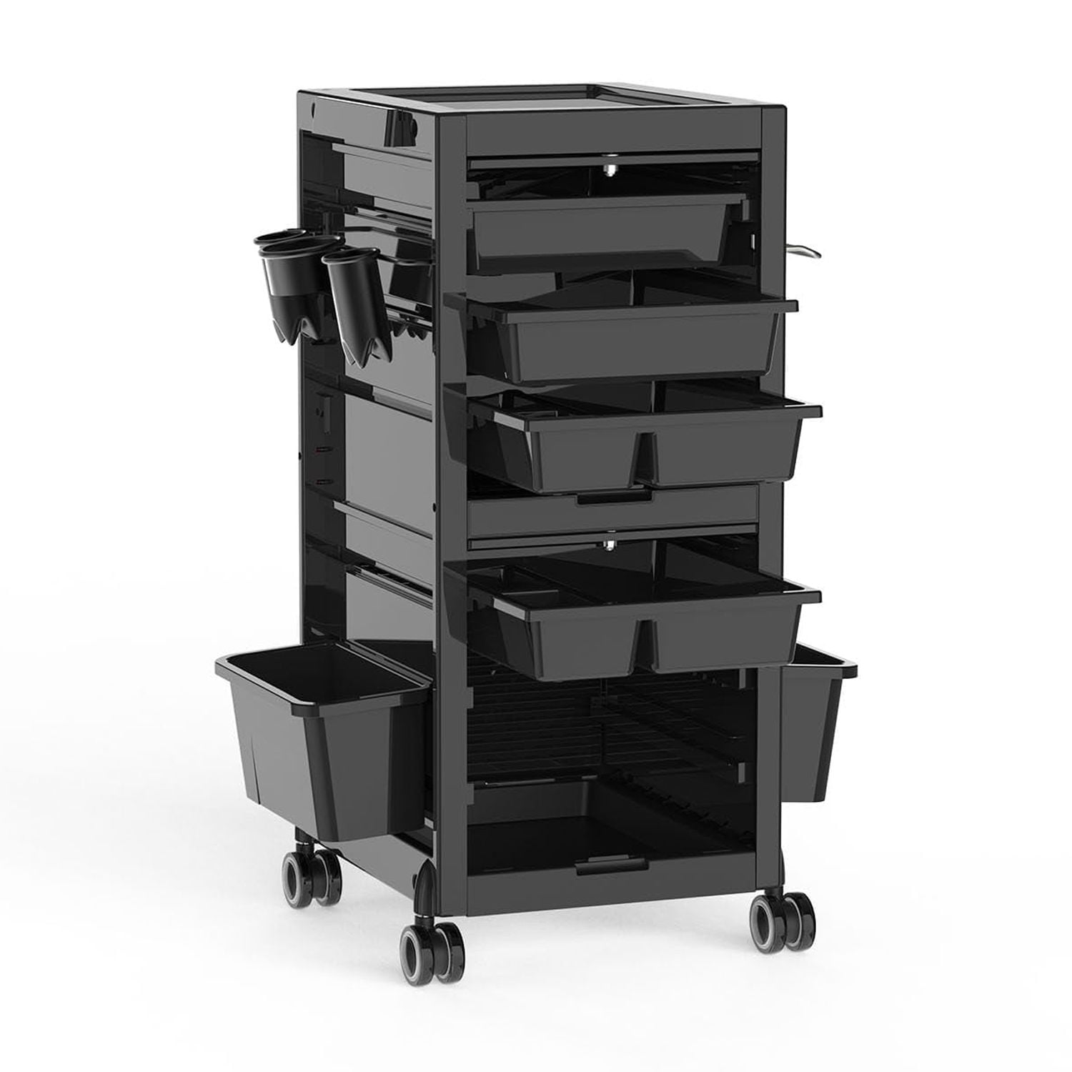 Salon Tool Storage Trolley Rolling Cart with 6 Trays & 3 Heat Resistant ...
