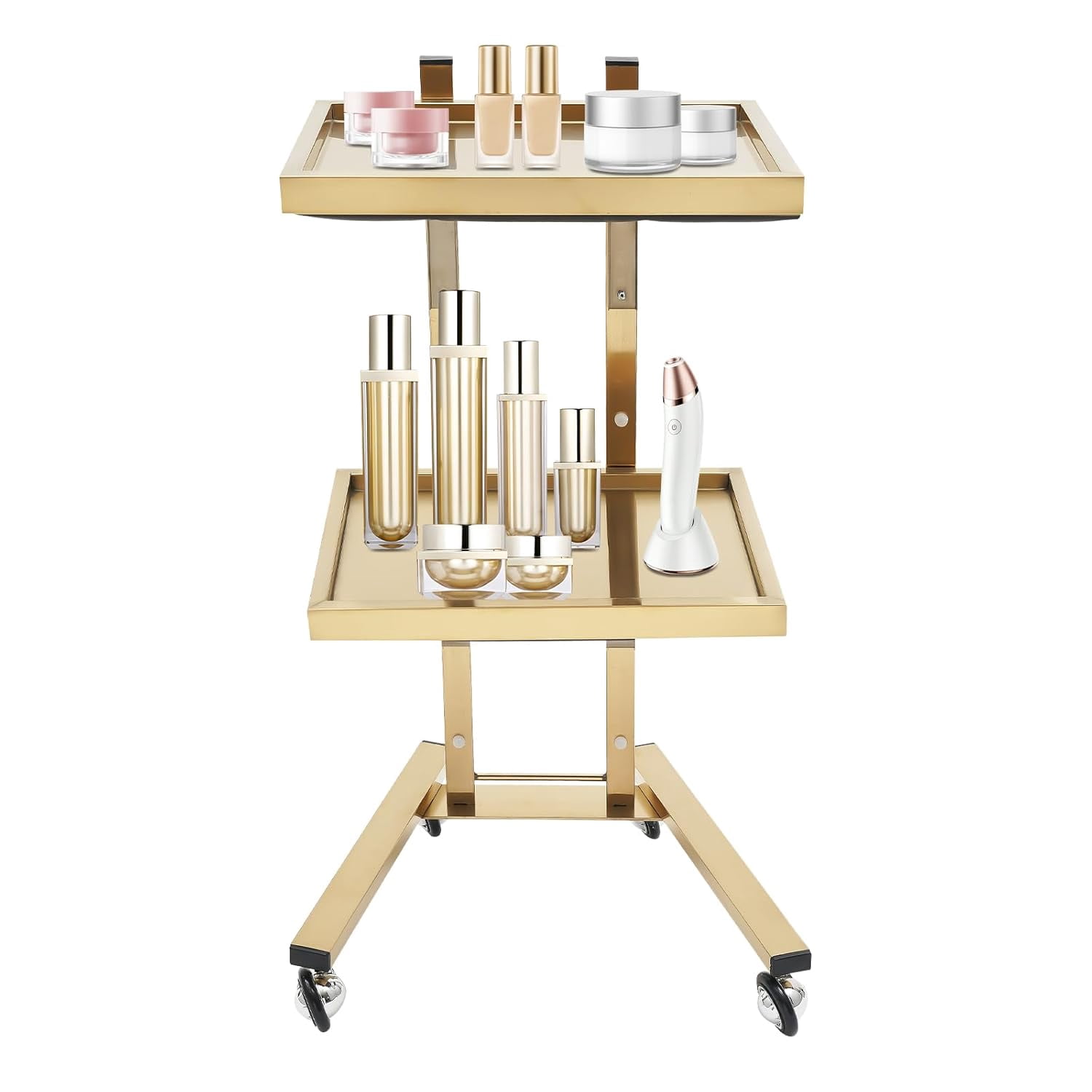 Salon Trolley Cart, 2-Tier Hairdressing Trolley Foldable Salon Rolling ...