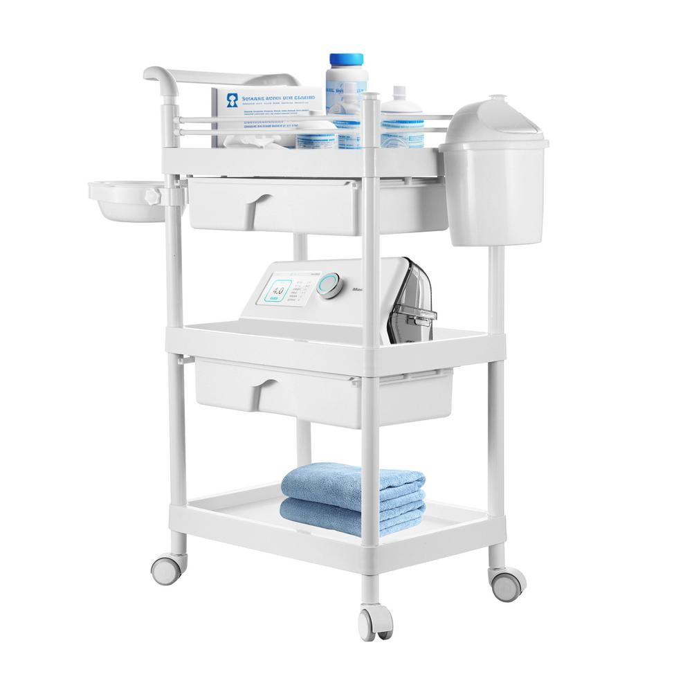 JUlAM Salon Trolley Cart 3-Tier Rolling Storage Cart with Drawer ...