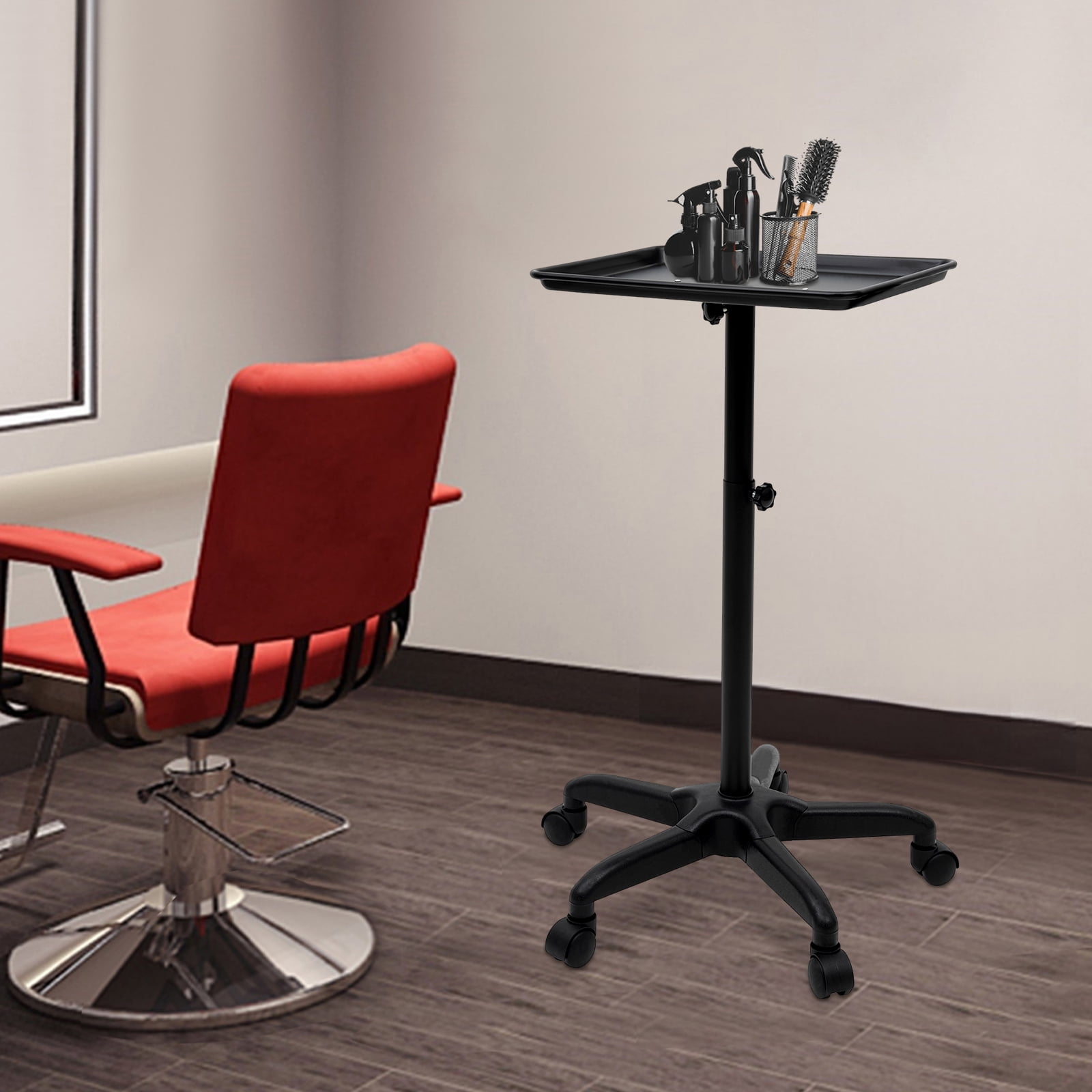Salon Trolley Movable Height Adjustable Rolling Service Instrument Tray ...