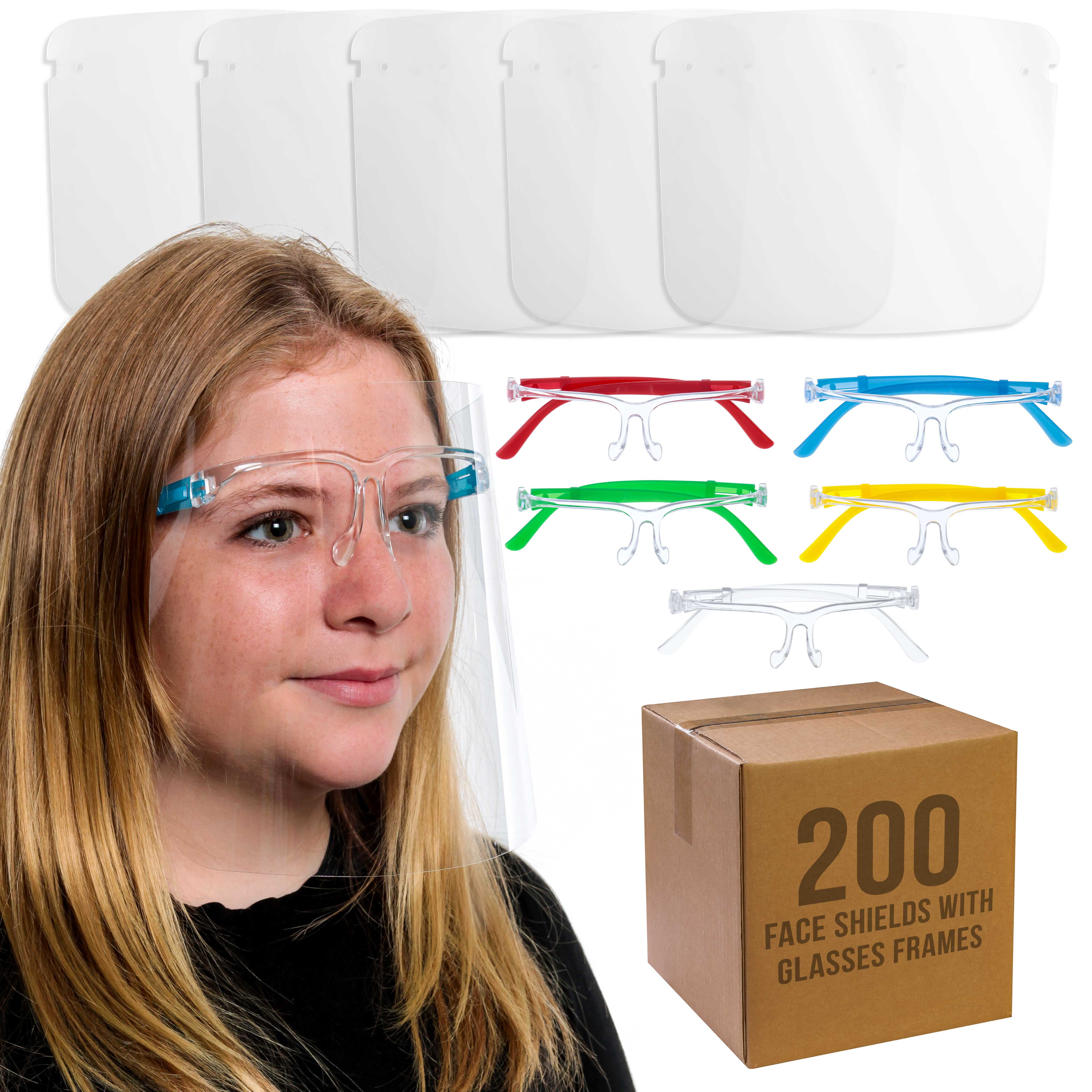 Salon World Safety 200 Kids Face Shields with Glasses Frames (20 Packs ...