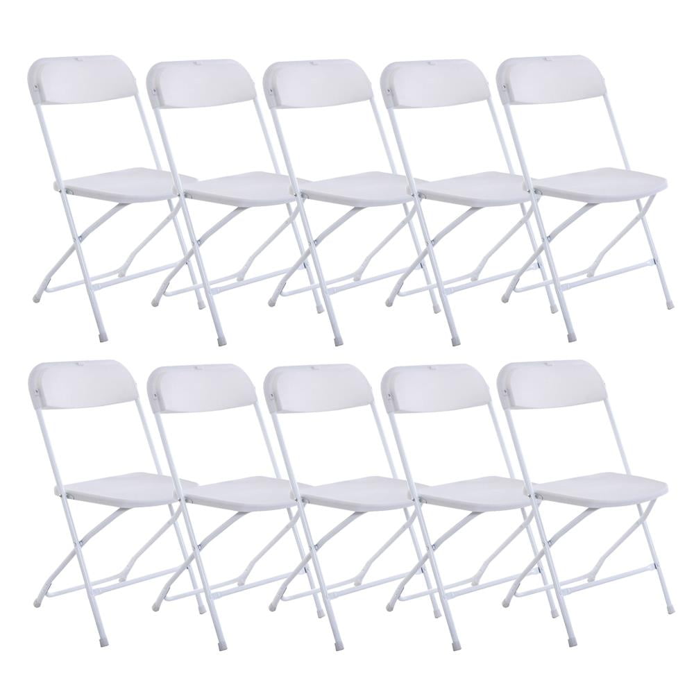 SalonMore 10 Pack Steel Foldable Outdoor Party Plastic Chairs ...