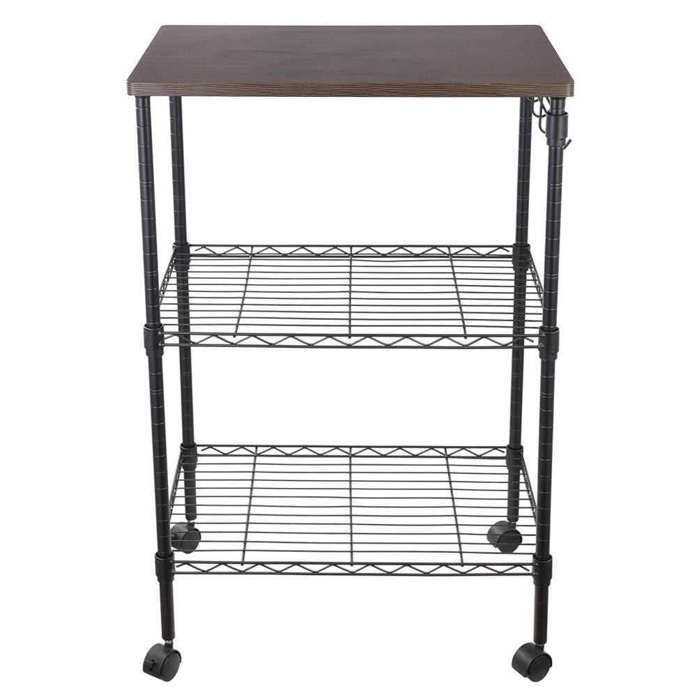 SalonMore 3 Tier Heavy Duty Kitchen Grade Wire Rolling Cart Service ...