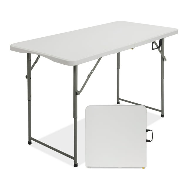 SalonMore 4 ft Height Adjustable Folding Plastic Table, 48 in, White ...