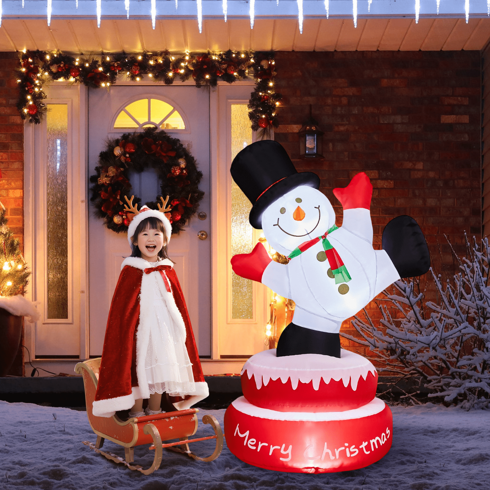 SalonMore 5ft Spinning Snowman Inflatable, Outdoor Christmas Decoration ...