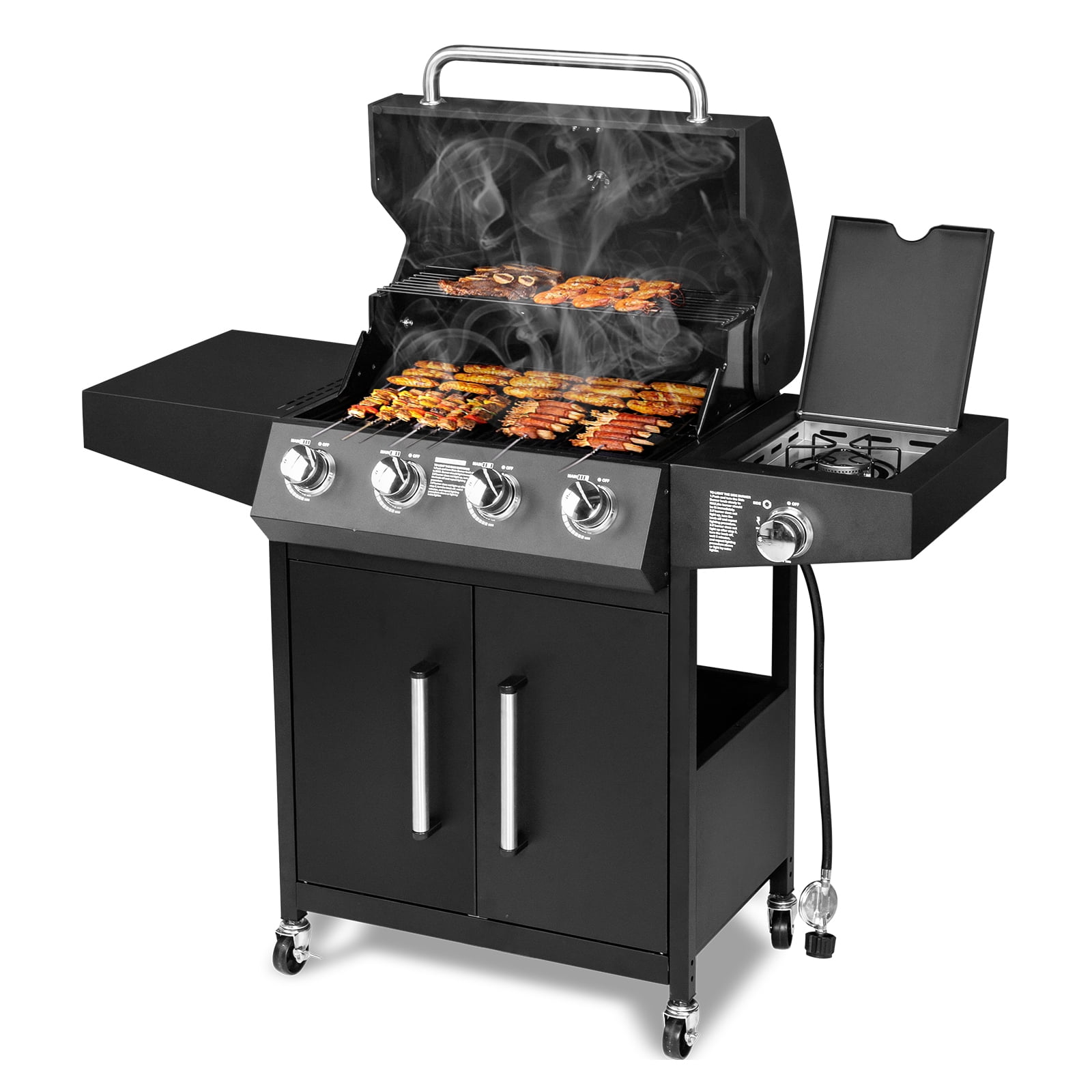 SalonMore Outdoor Gas Grill with Side Stove 58000BTU for Patio Outdoor ...