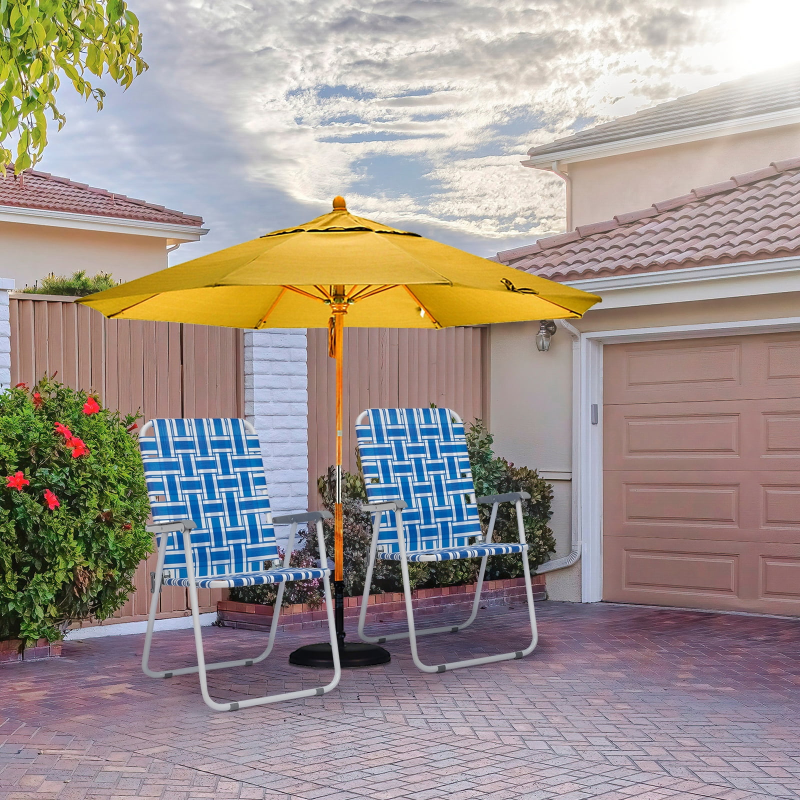 SalonMore Patio Lawn Chair Set 2 Pack Outdoor Beach Chair Portable ...