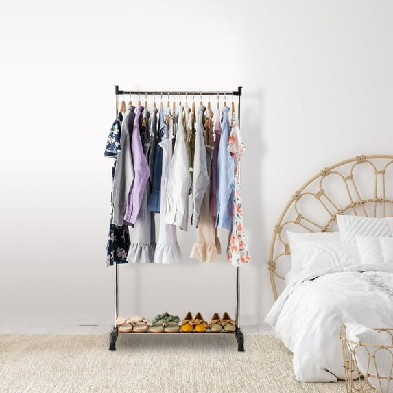 SalonMore Rolling Clothes Rack Single-Bar Hanger Adjustble - Walmart.com