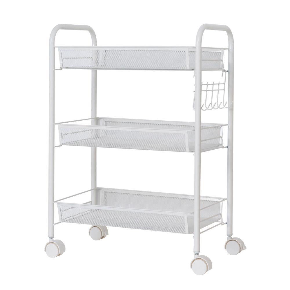 SalonMore Rolling Storage Shelving Rack 3 Tier Kitchen Wire Shelf ...