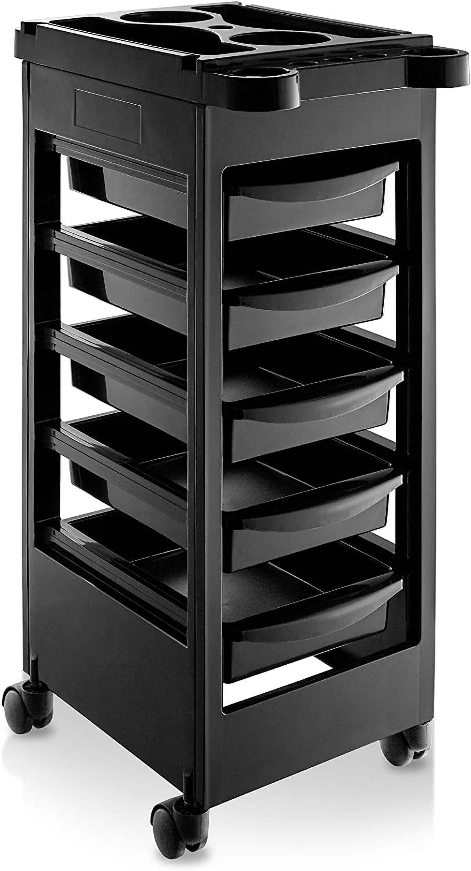 Saloniture Rolling Trolley Cart with 5 Drawers, Multipurpose Beauty ...