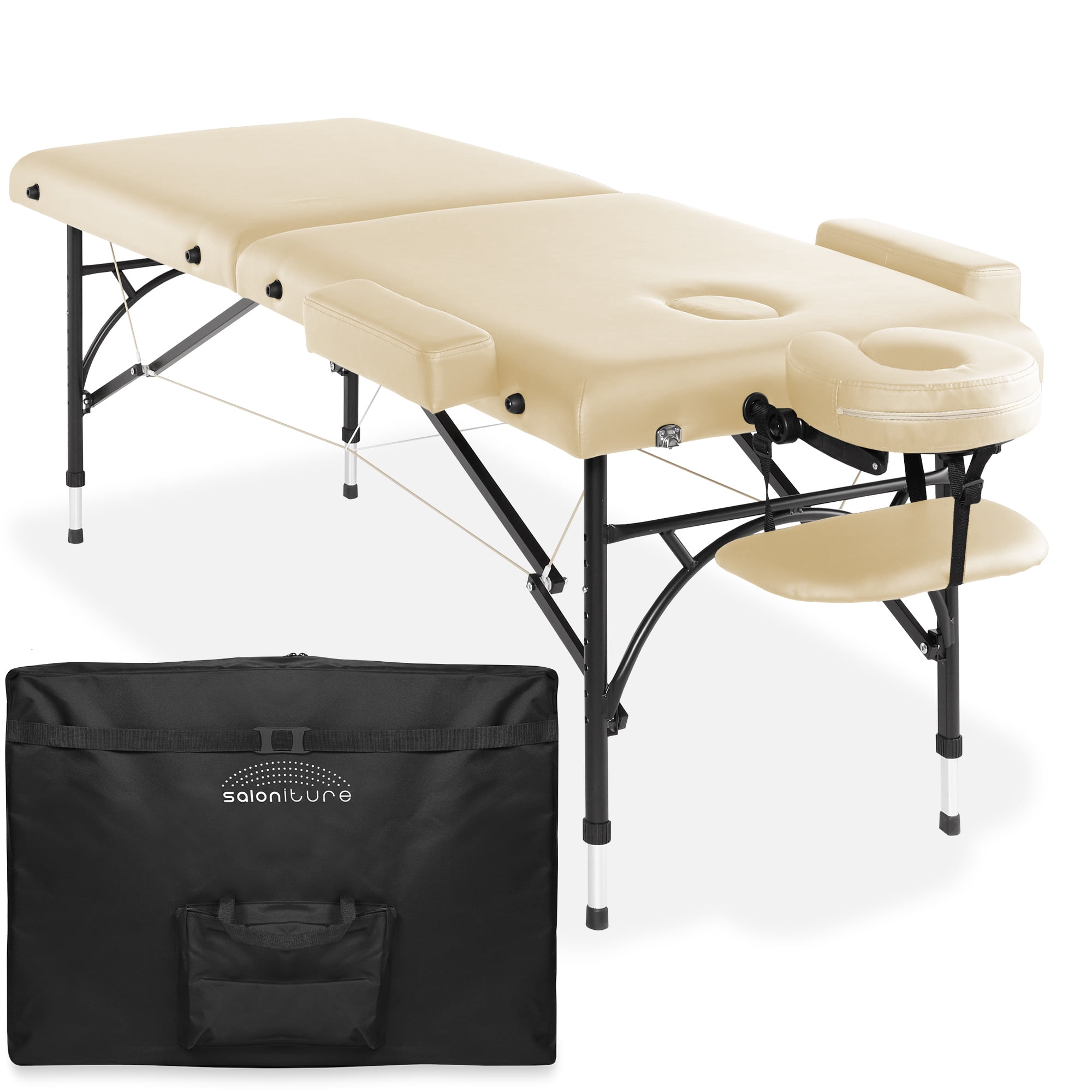 Saloniture Professional Portable Lightweight Bi-Fold Massage Table with ...