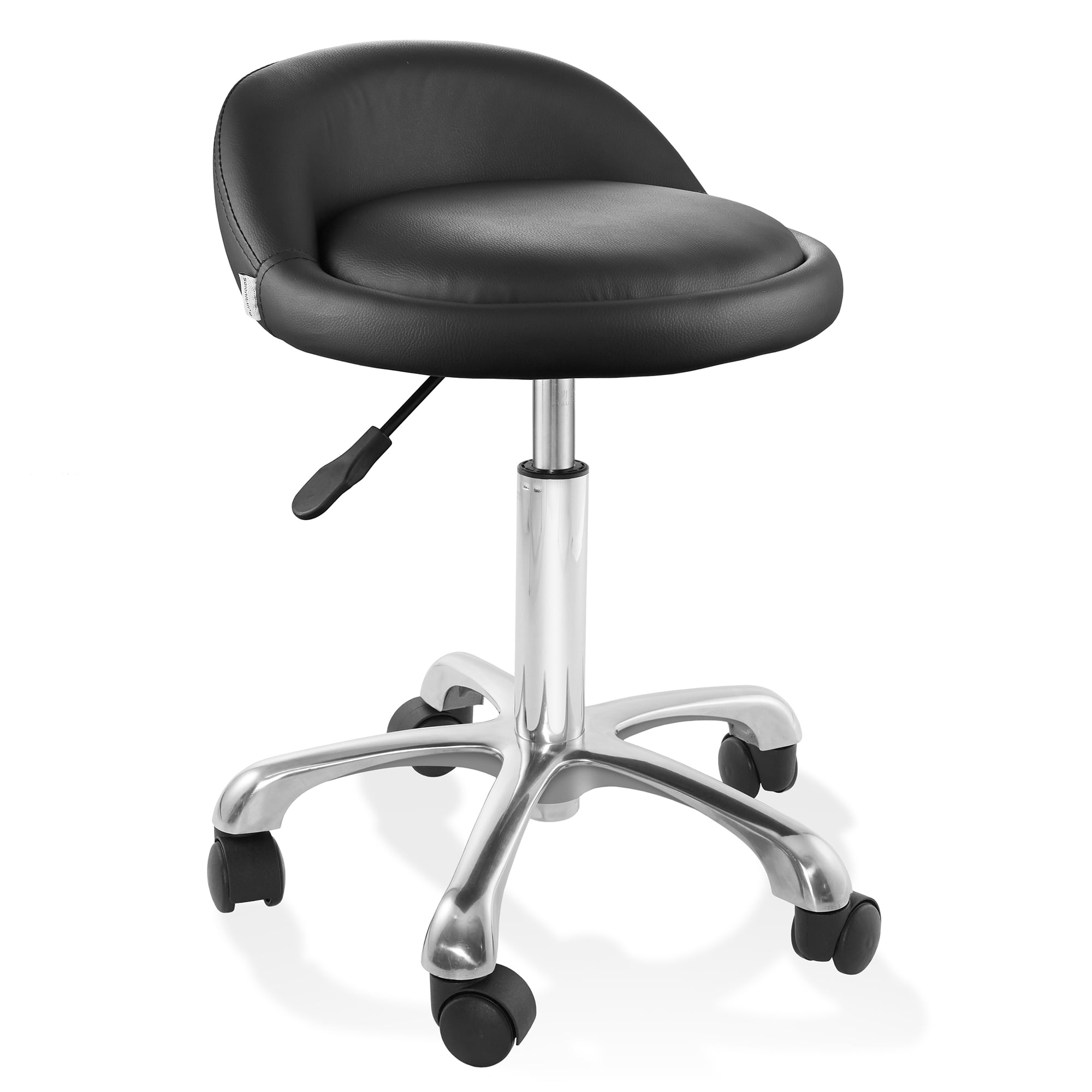 Saloniture Rolling Hydraulic Salon Stool with Low Backrest - Adjustable ...