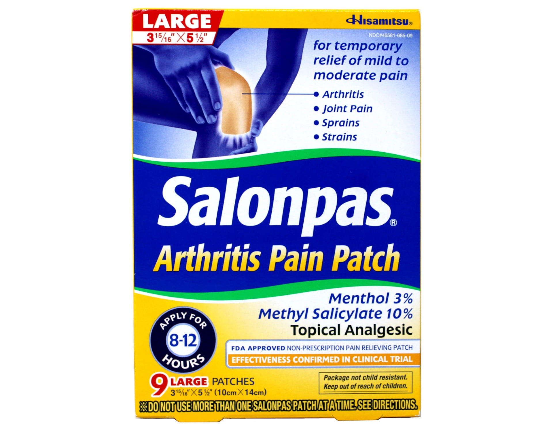 Salonpas Arthritis Pain Patch for Temporary Relief of Mild to Modarate ...