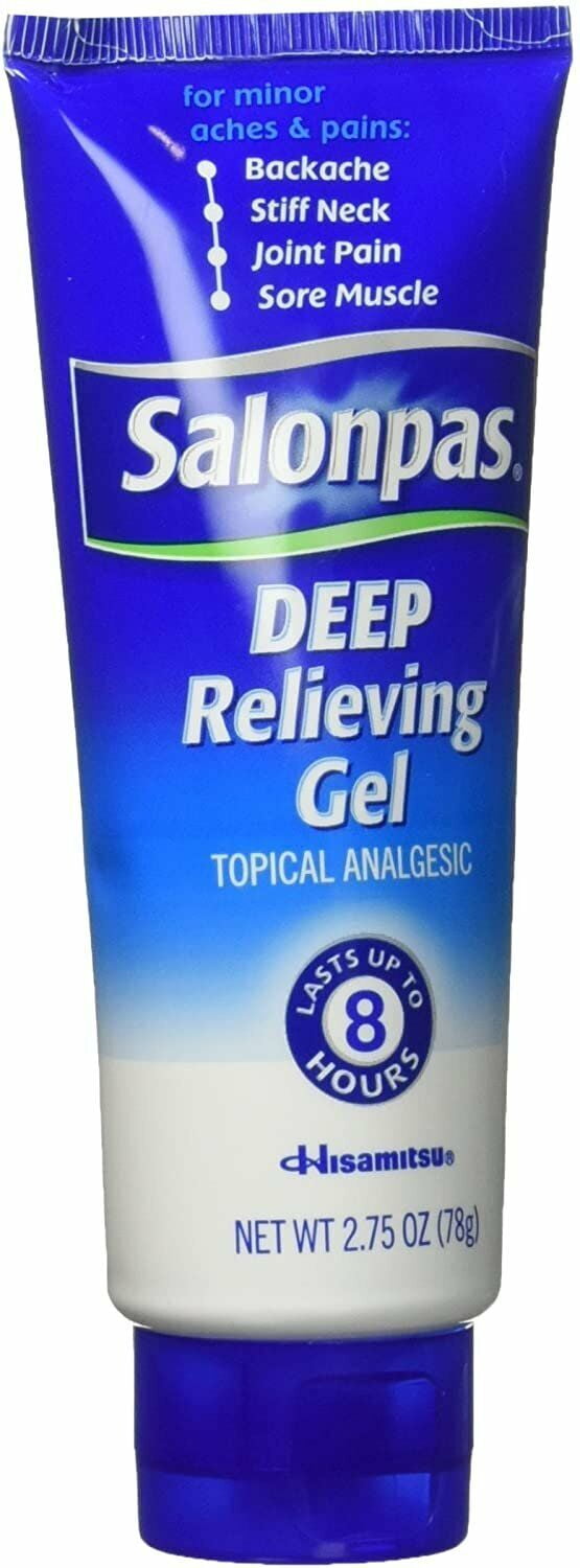 Salonpas Deep Pain Relieving Gel, Fast Absorbing Topical Analgesic, 2. ...