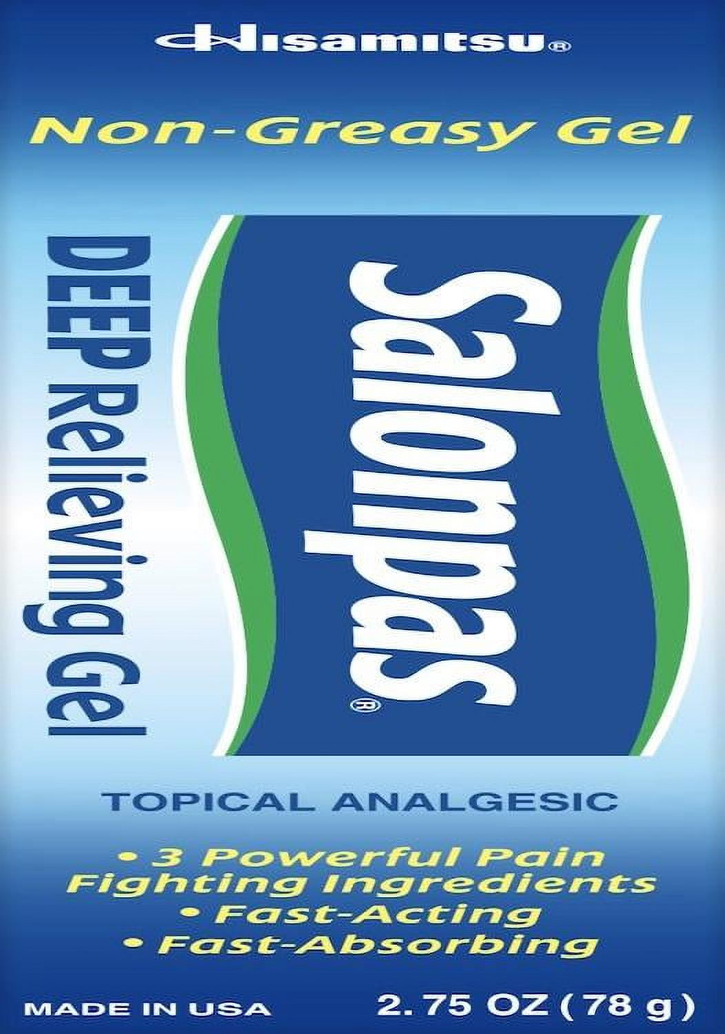 Salonpas Deep Relieving Gel 8-Hour Fast-Acting Pain Relief - 2.75 oz ...
