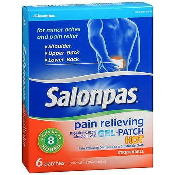 Salonpas® Gel-Patch Hot Capsaicin / Menthol Topical Pain Relief ...