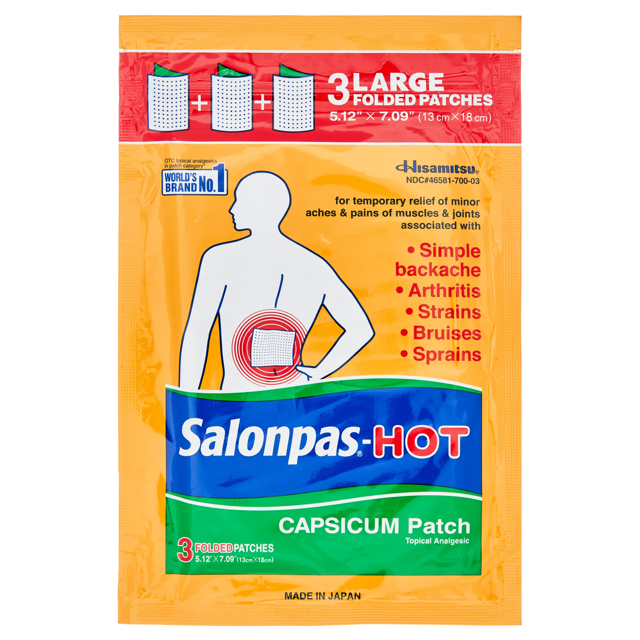 4x Capsaicin Heat Patches Topical Analgesic Medicated Back Arthritis ...