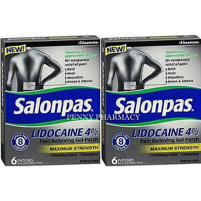 Salonpas Lidocaine GEL PATCH 4% Max Strength 6/box ( 2 boxes ) SALE ...