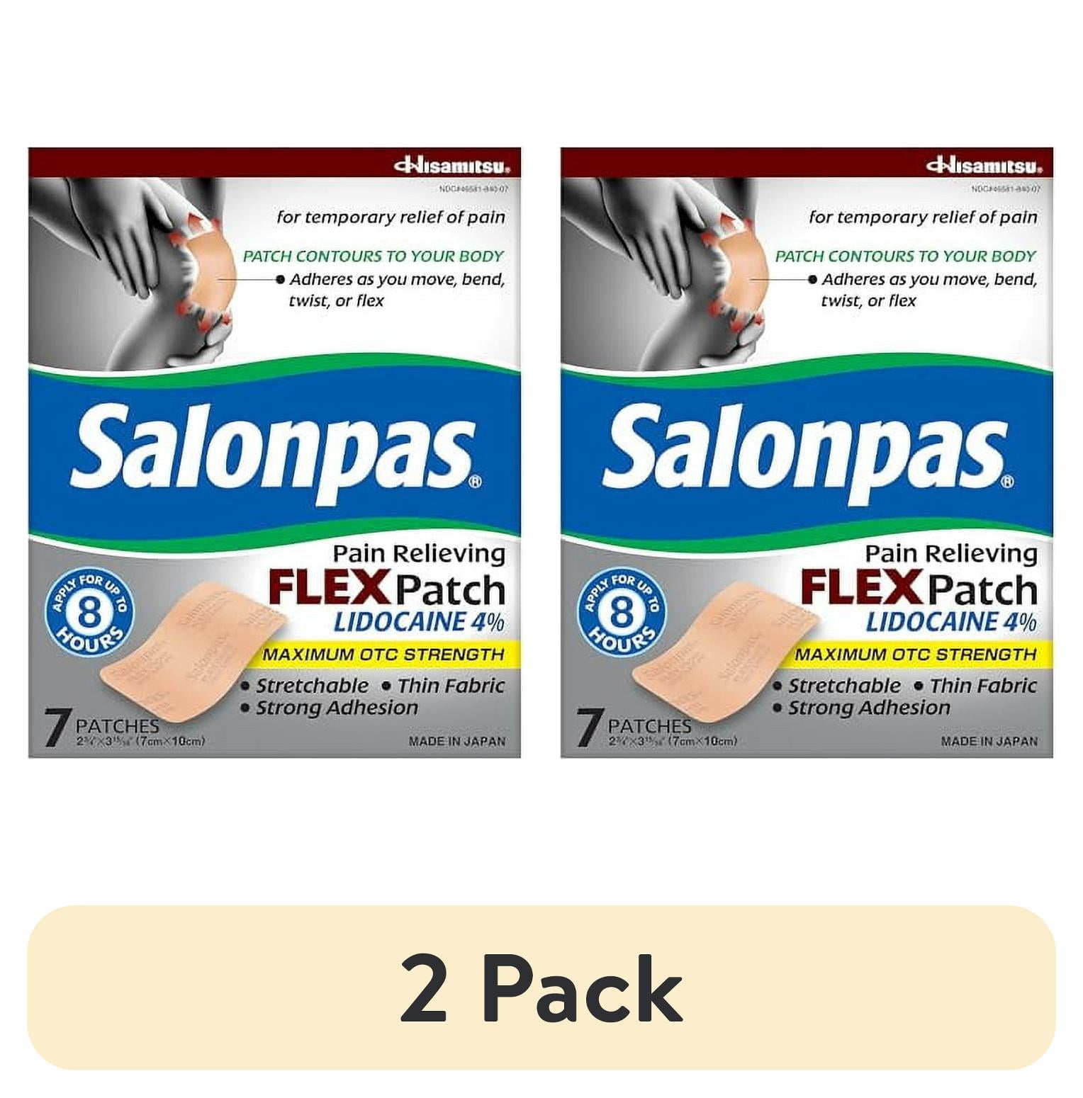 (2 pack) Salonpas Maximum OTC Strength Lidocaine 4% Pain Relieving FLEX ...