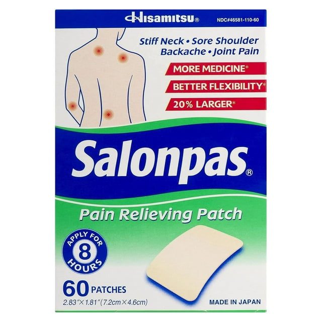 Salonpas Pain Relief Patches 60 Ea - Pack of 3 - Walmart.com
