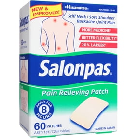Salonpas 8 Hour Pain Relief Patch With Camphor 3.1% & Menthol 6% for ...