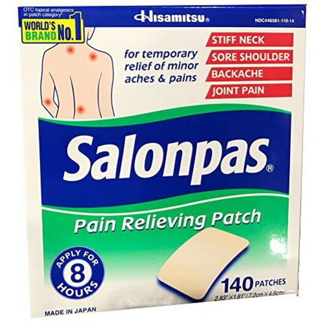 Salonpas Pain Relieving Patch 2.83" x 1.81" (Various Size Packs) (1 Box ...