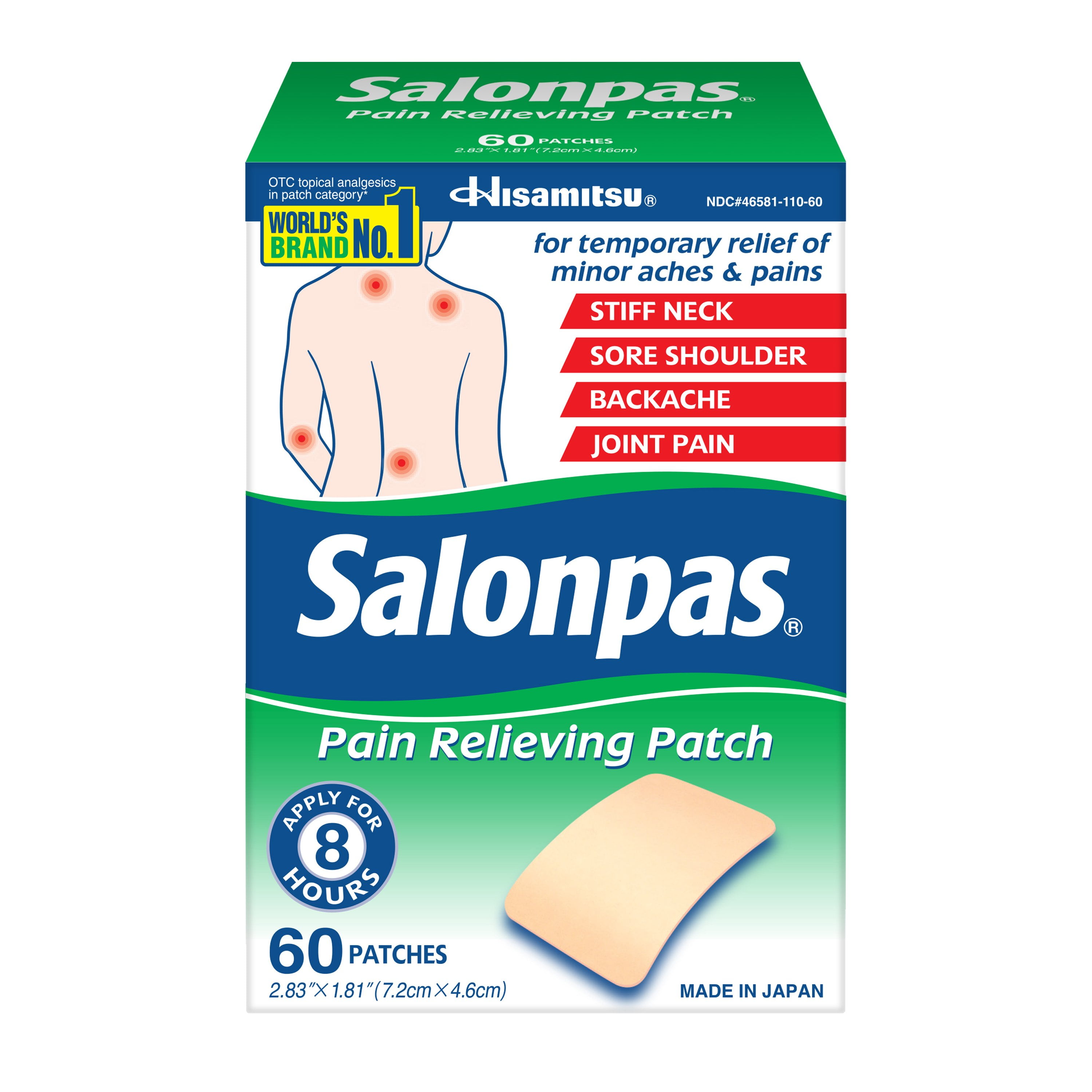 Salonpas Pain Relieving Patch - 60 ct (Packaging May Vary) - Walmart.com