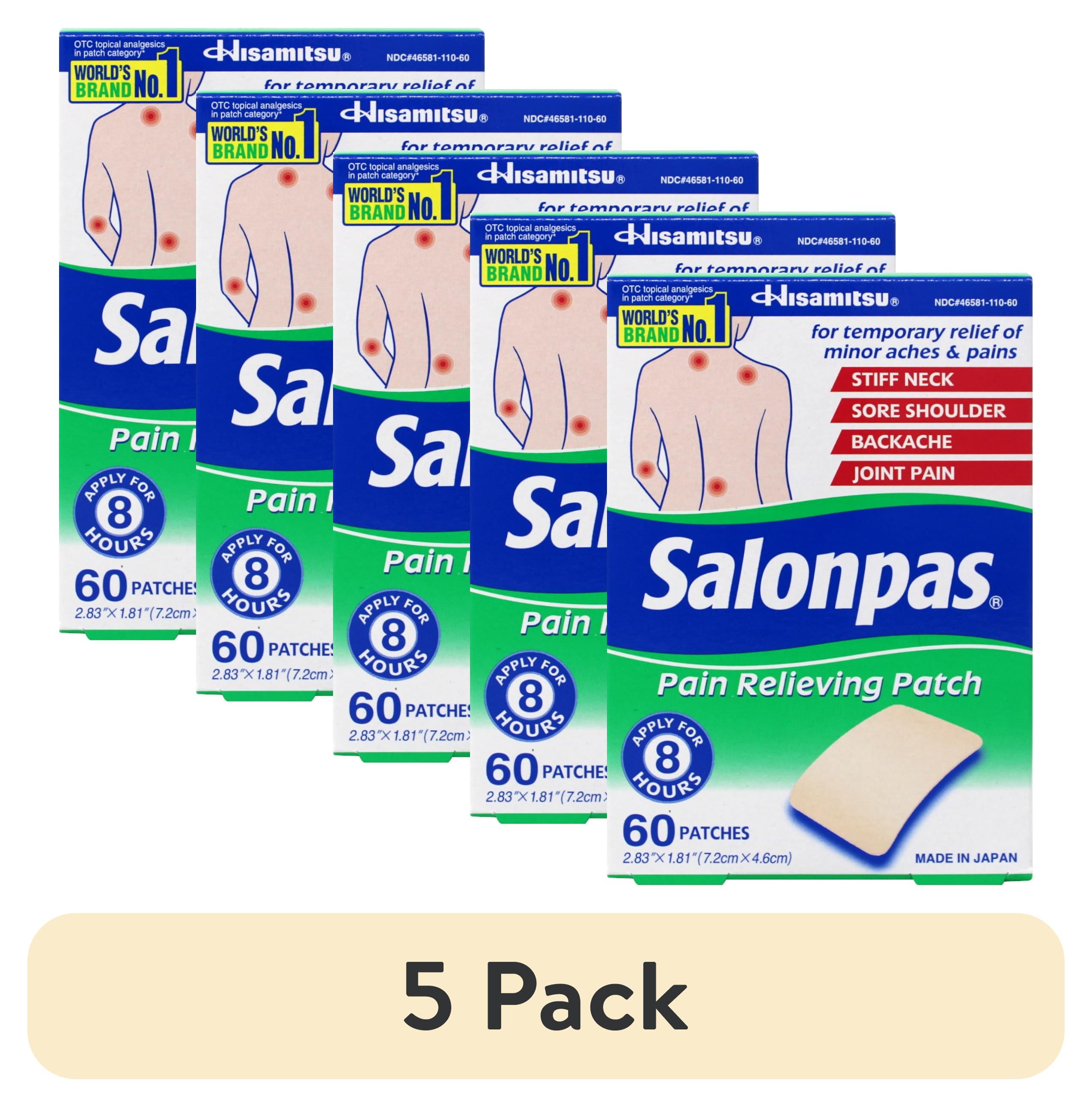 (5 pack) Salonpas Pain Relieving Patch for Back, Neck, Shoulder, Knee ...