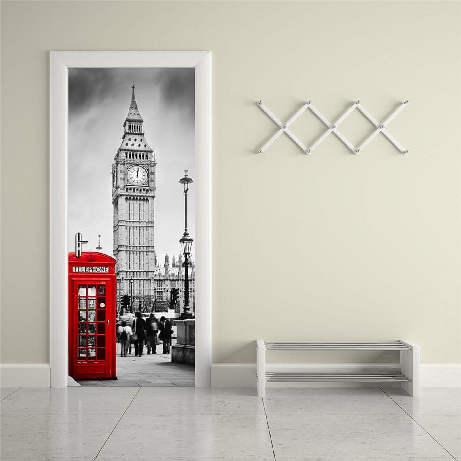 Saloon 3D PVC Door Stickers DIY Self-adhesive Waterproof Wallpaper For ...