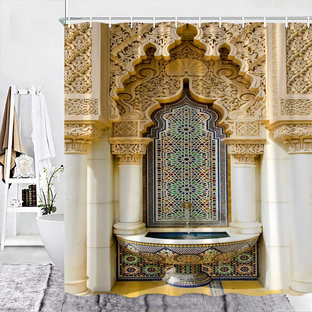 Saloon Bar Wooden Door Shower Curtain Vintage Antique Wild West Cowboy ...