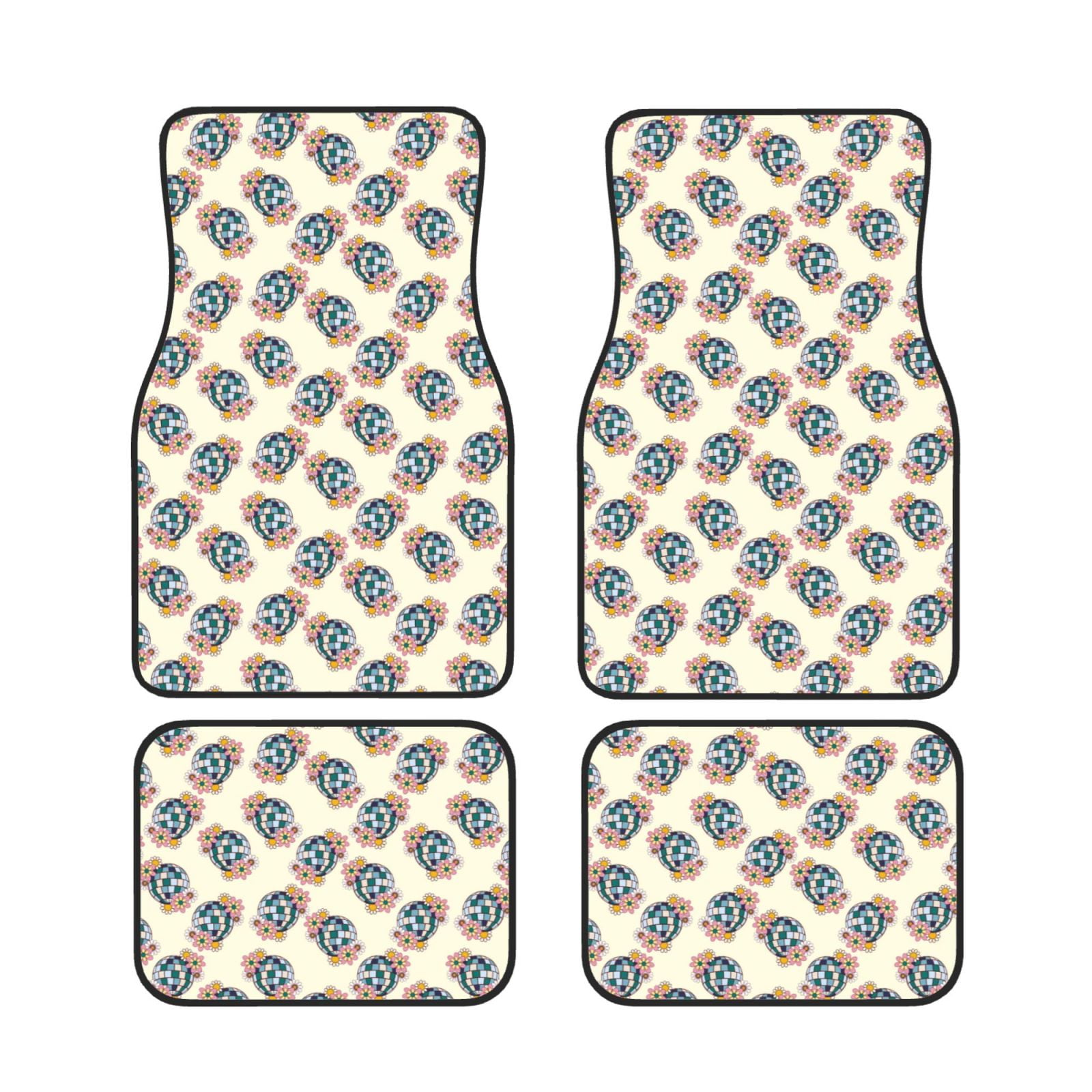 Salouo 70s Disco Ball for Car Floor Mat Set of 4–Car Carpet Mats - Car ...