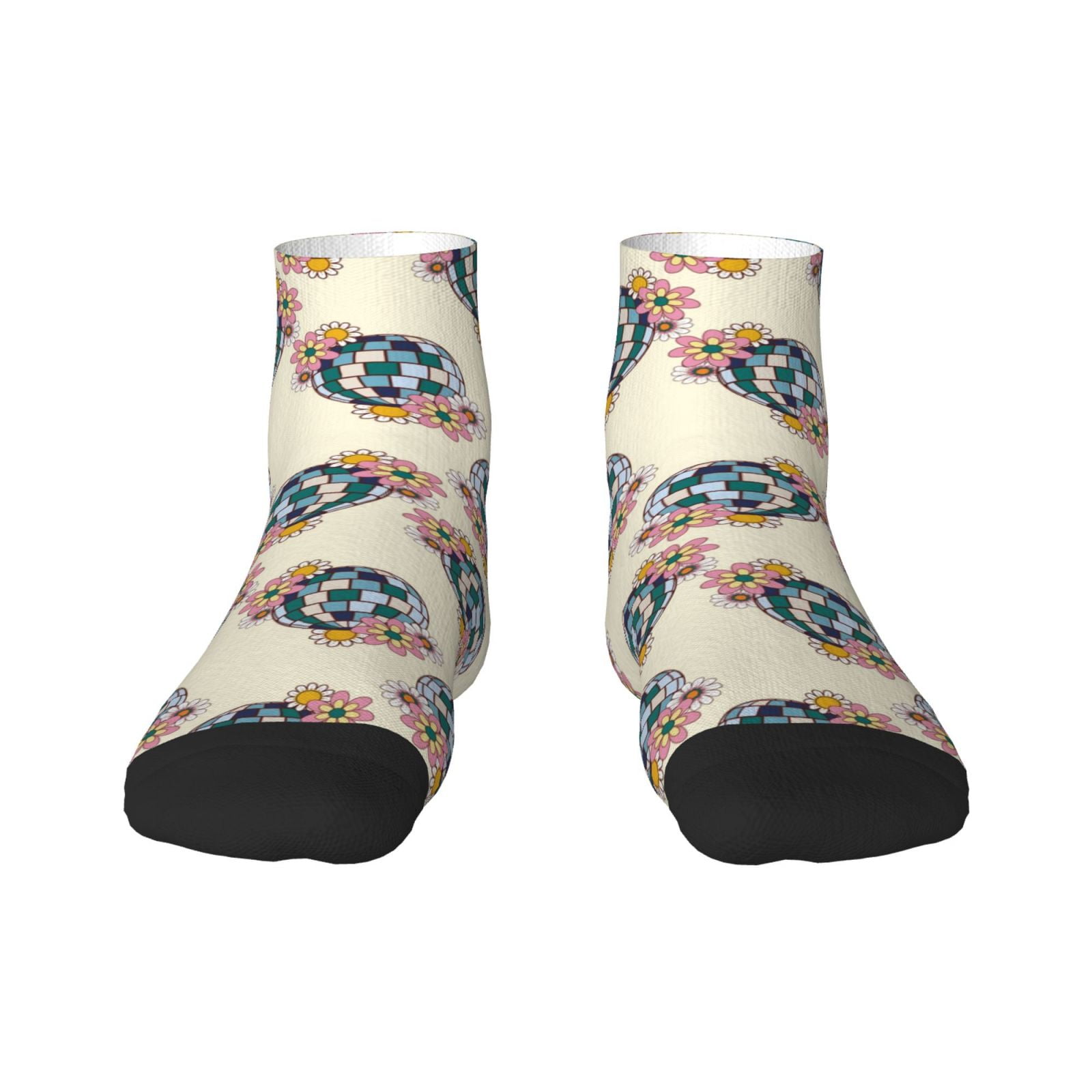 Salouo 70s Disco Ball Pattern Unisex Middle Tube Socks,Middle-Finger Knee High Socks Over The ...