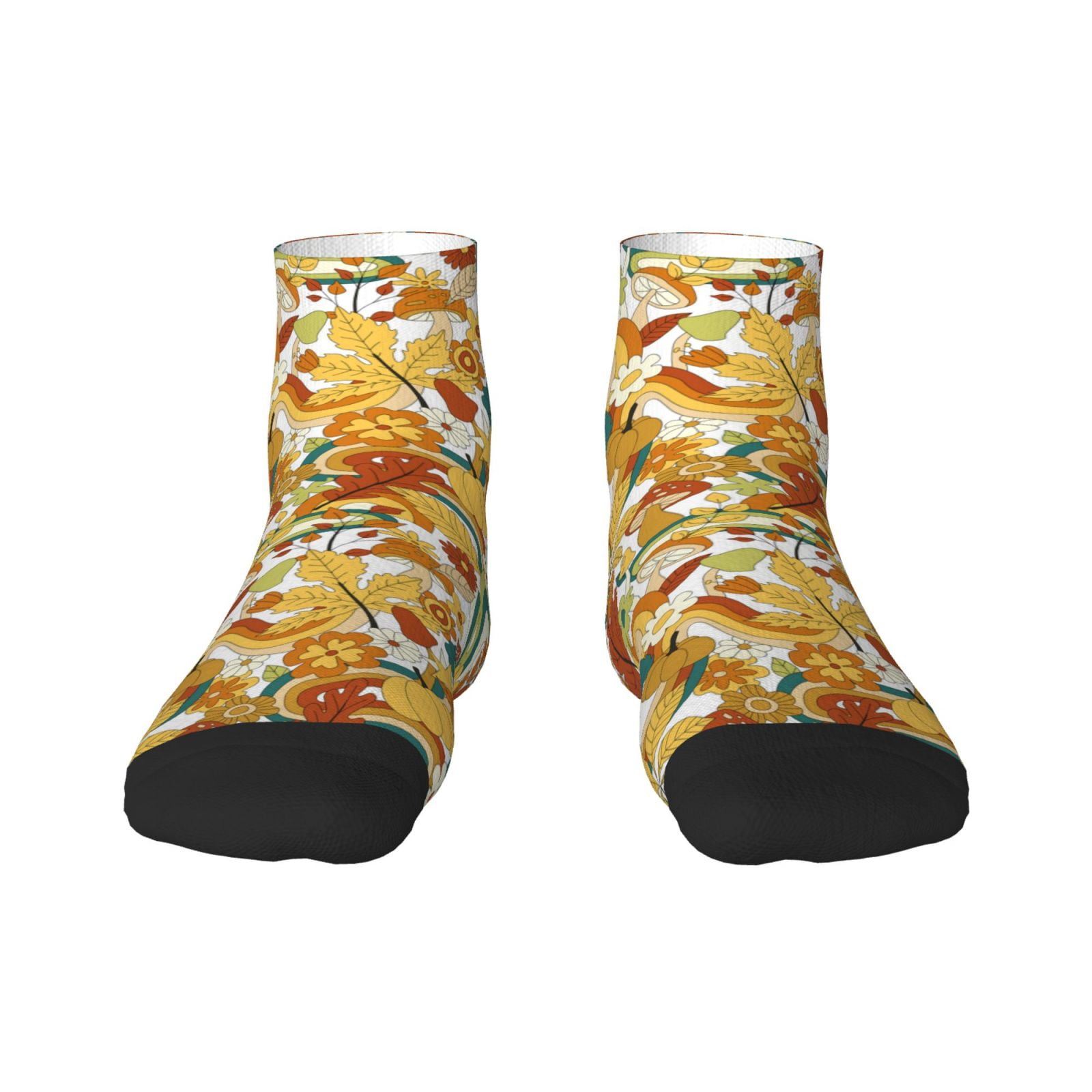 Salouo 70s Groovy Hippie Pattern Unisex Middle Tube Socks,Middle-Finger ...