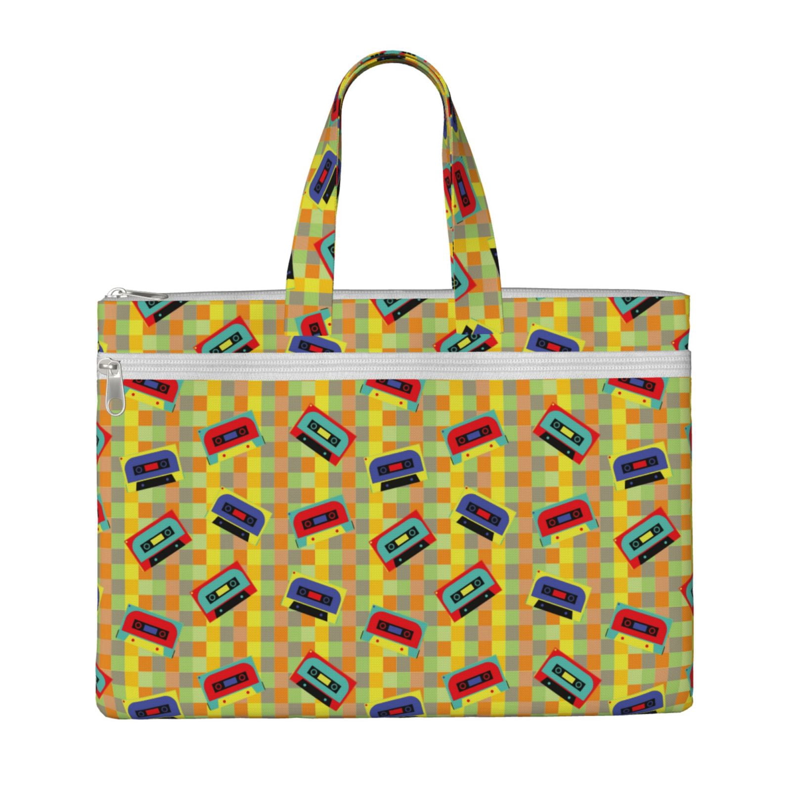 Salouo 90s Audio Tape for Canvas Tote File Bag, Tote Bag With Zipper ...